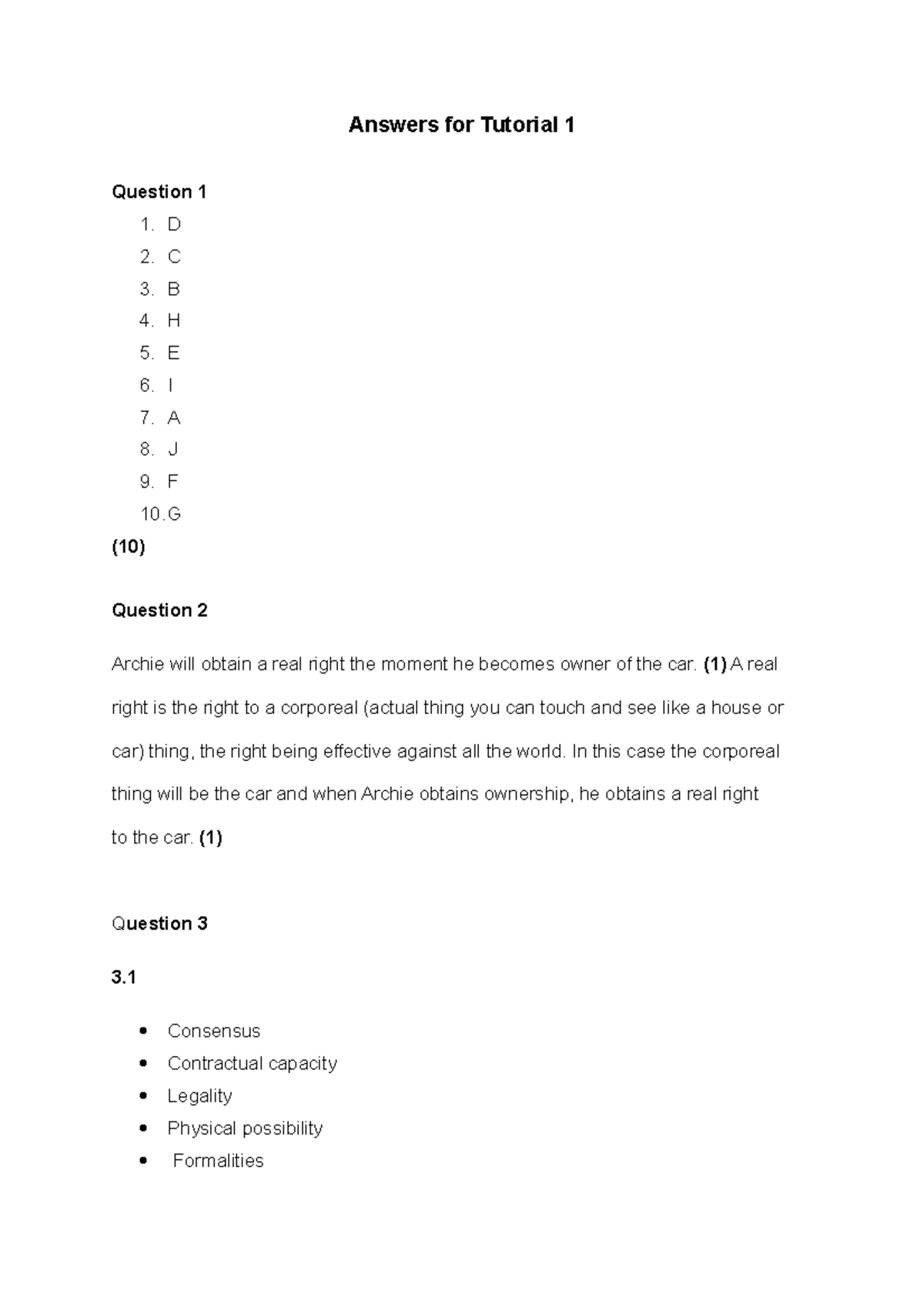Answers for Tutorial 1 - notes to use and study wth - Answers for ...