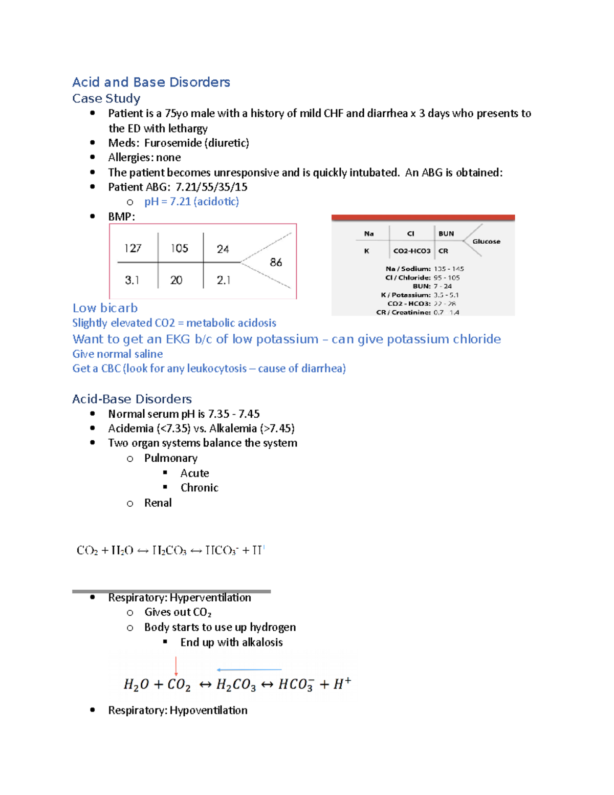 Acid Base and Electrolyte SG - Acid and Base Disorders Case Study ...