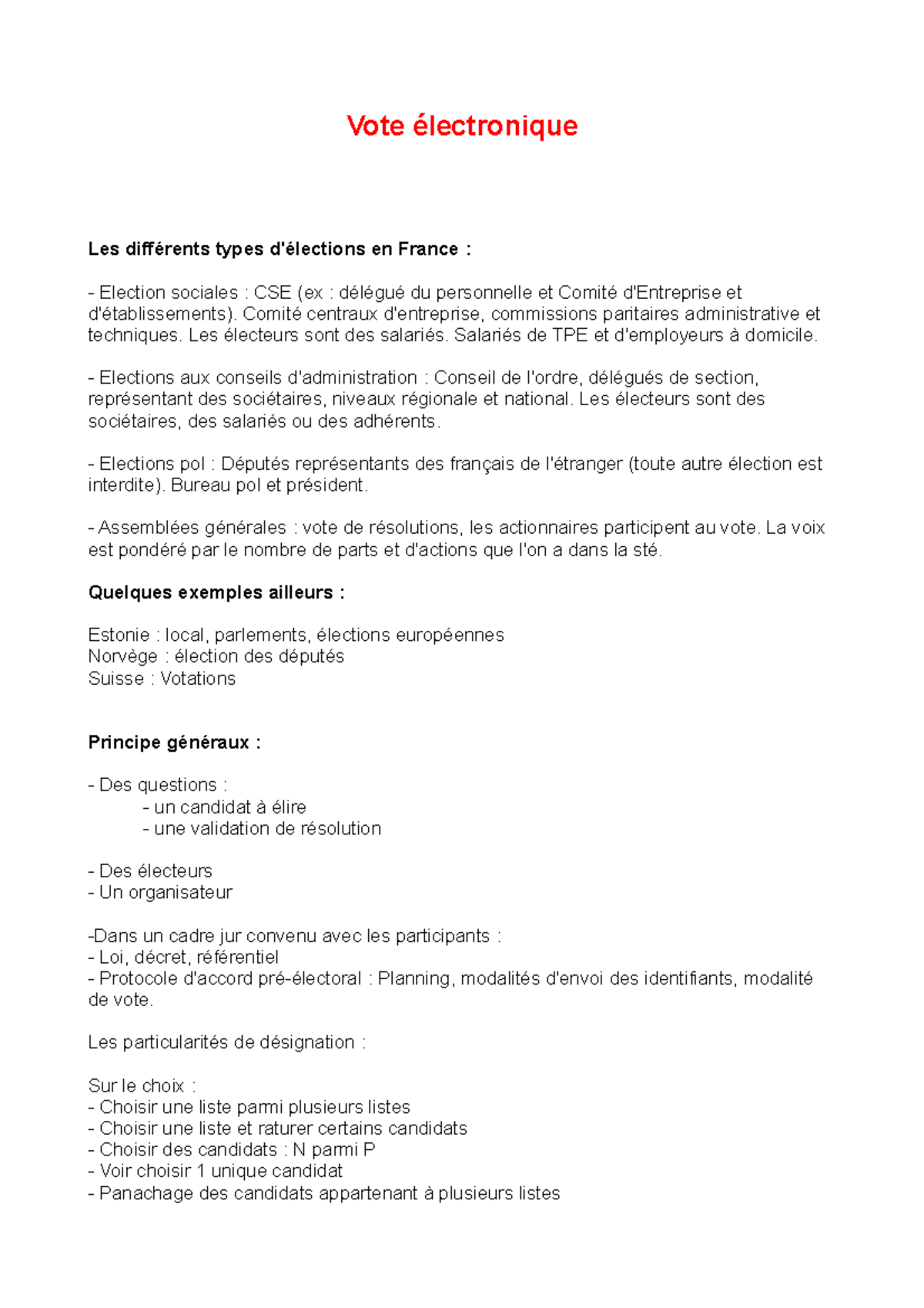Vote électronique - Vote électronique Les différents types d'élections ...