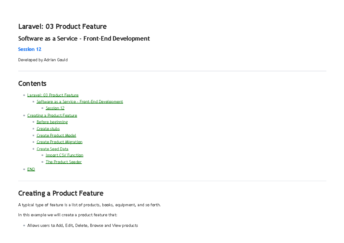 S12 Laravel 03 Product Feature - Laravel: 03 Product Feature Software as a Service - Front-End ...