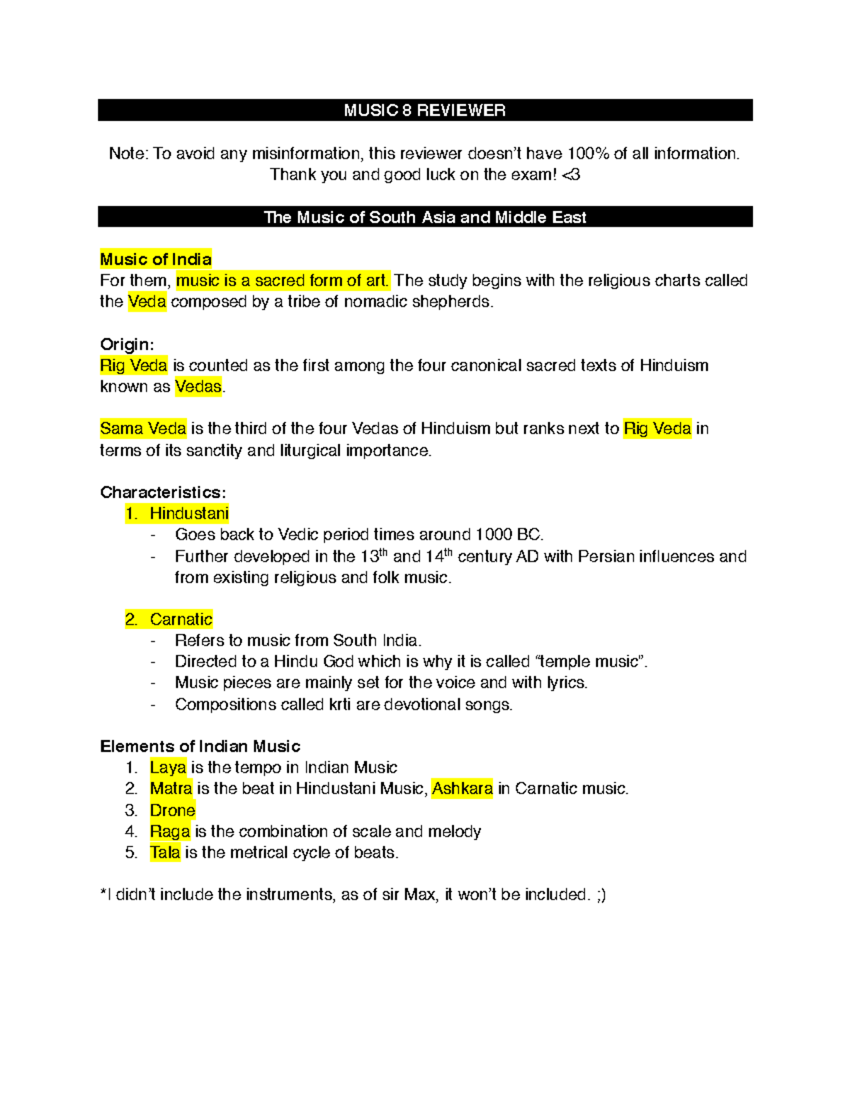 Music Reviewer 3RD QTR - MUSIC 8 REVIEWER Note: To avoid any ...