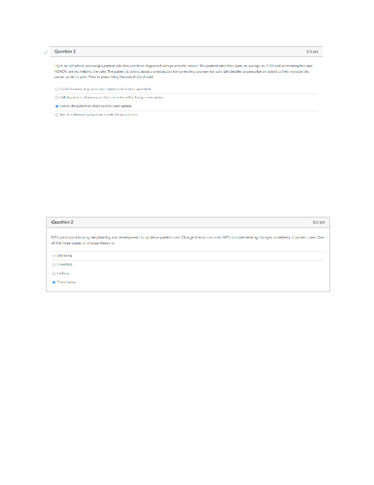 Roles Quiz 4 - Quiz 4 - NSG 5360 - Studocu