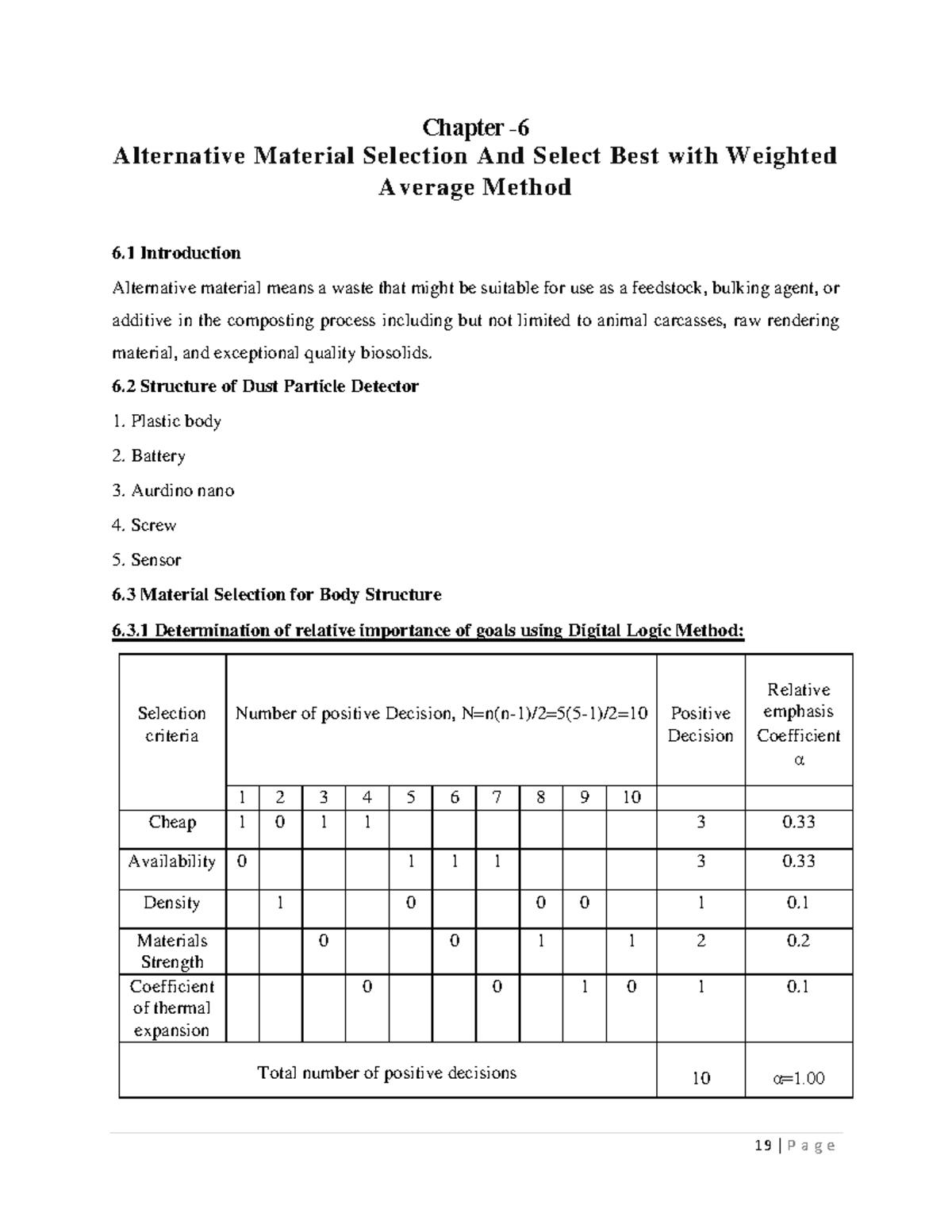 Chapter 06 - Alternative Material Selection And Select Best with Weighted Average Method - 6 ...