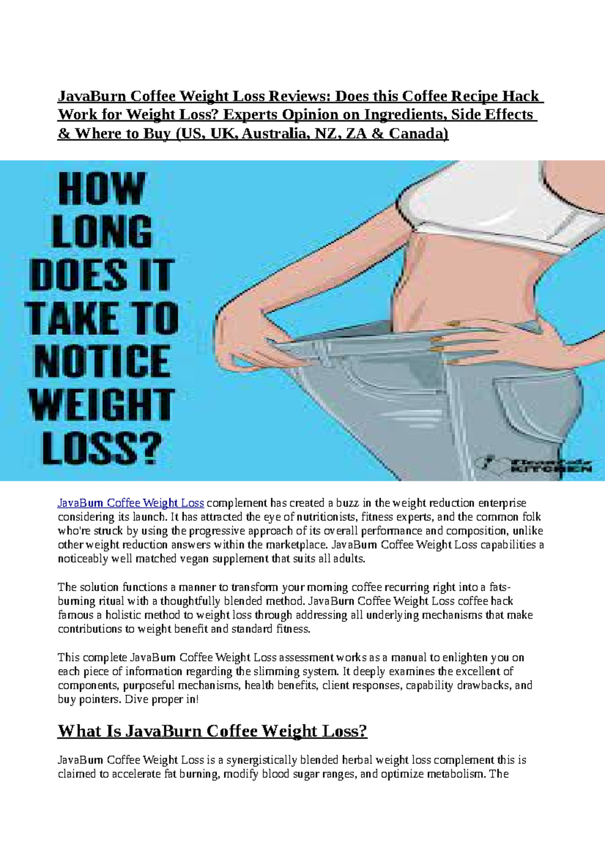 Java Burn Coffee Weight Loss Reviews- Java Burn Review - JavaBurn ...