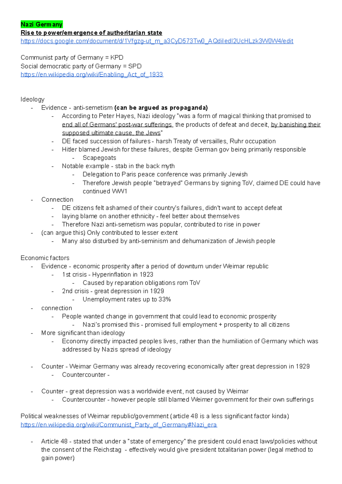 Nazi Germany Hitler - Nazi Germany Rise to power/emergence of ...