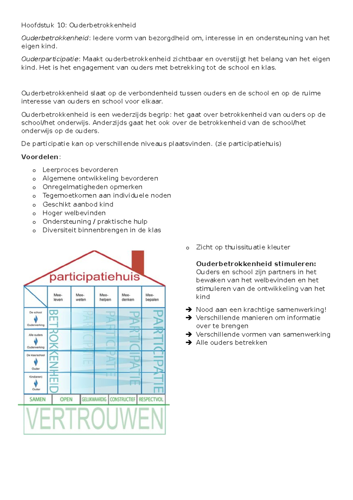 Samenvatting Ouderbetrokkenheid - Hoofdstuk 10: Ouderbetrokkenheid ...