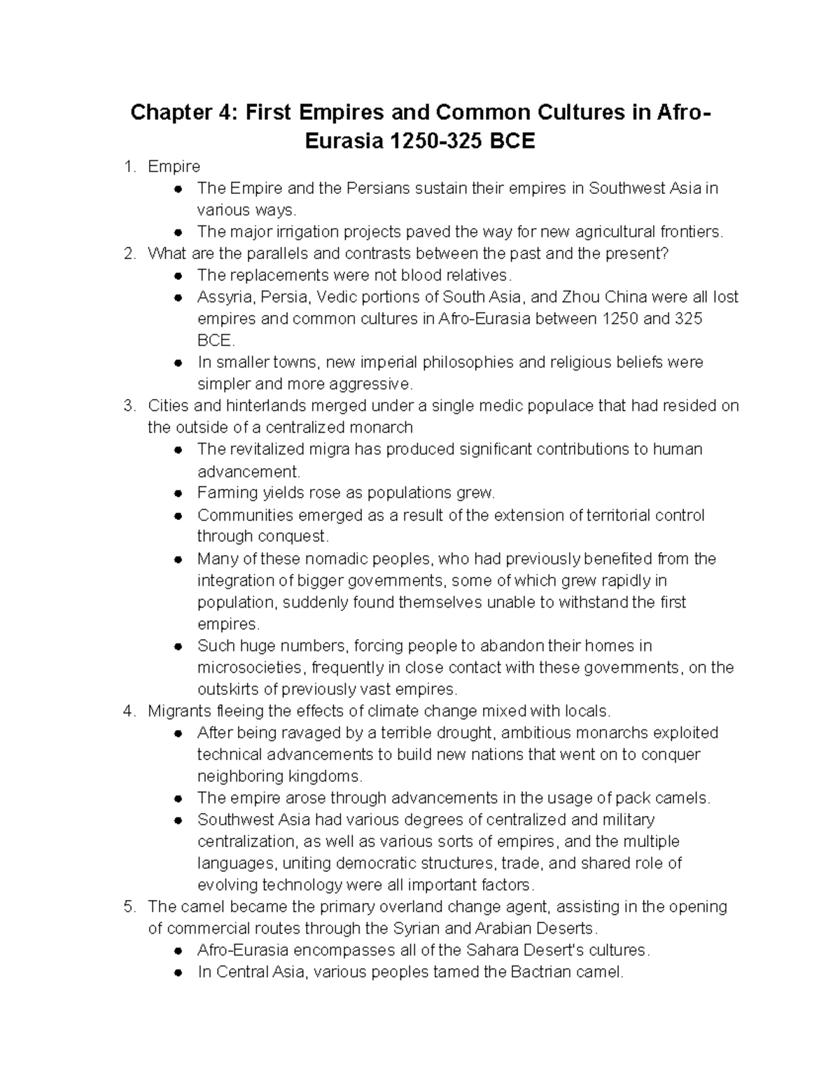 Chapter 4 First Empires and Common Cultures in Afro-Eurasia 1250-325 ...