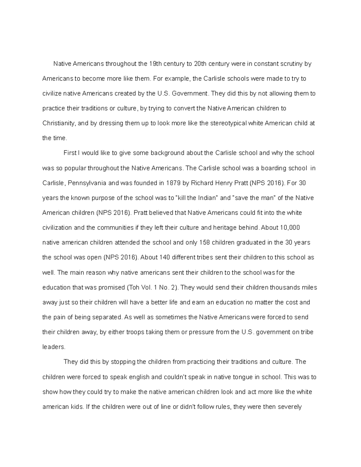 History Paper 1 - Grade: A - Native Americans throughout the 19th ...