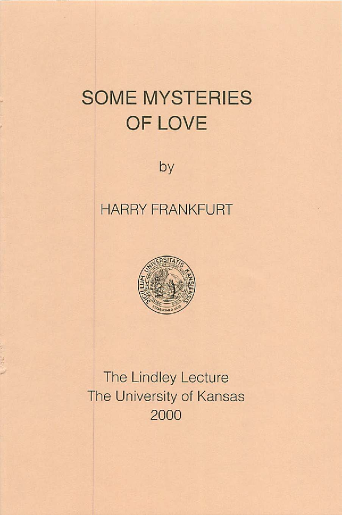Frankfurt-Some Mysteries of Love-2000 - SOME MYSTERIES OF LOVE by HARRY ...