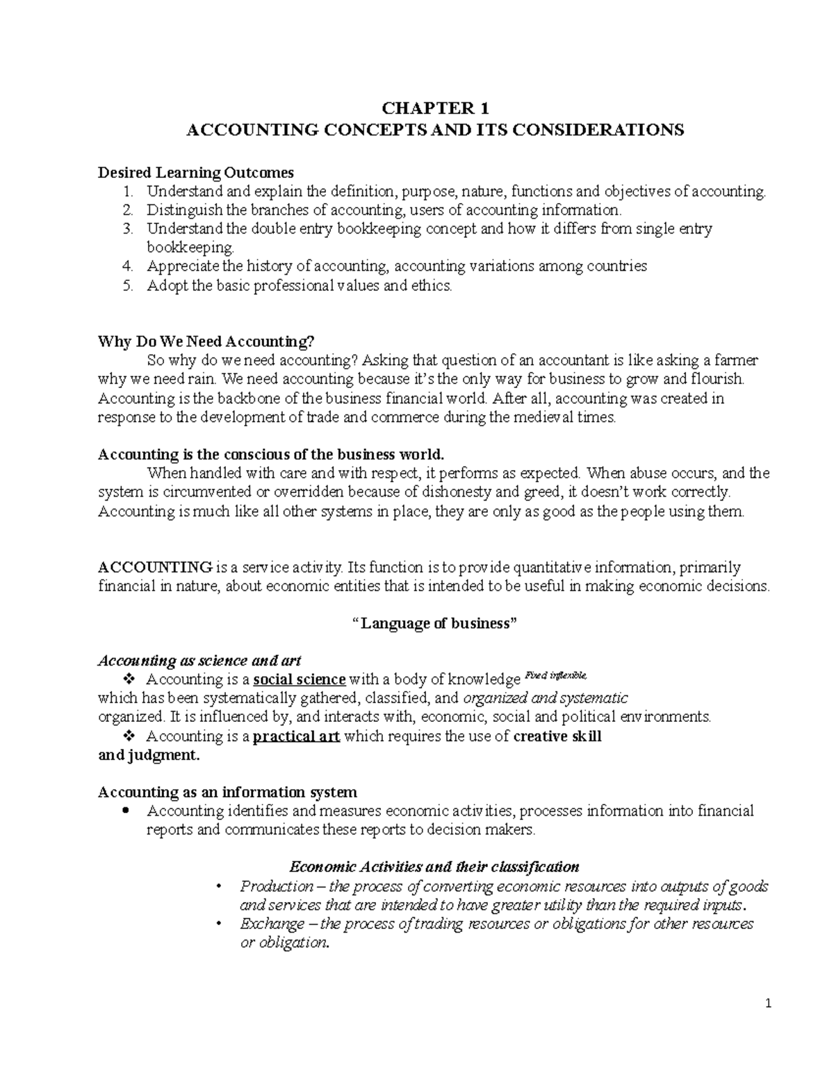 Basic Accounting Module - CHAPTER 1 ACCOUNTING CONCEPTS AND ITS ...