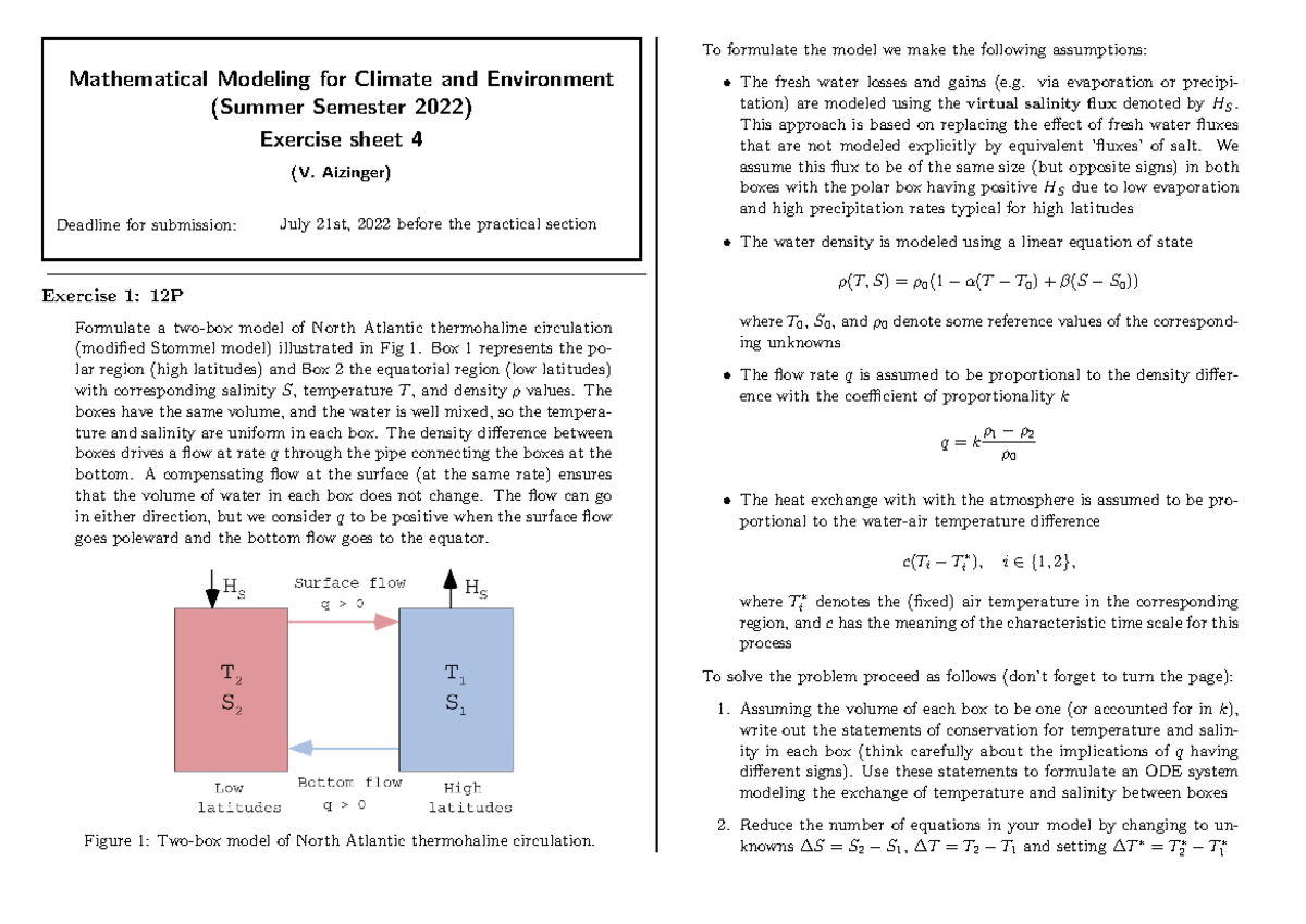 Exercise 04 - Mathematical Modeling for Climate and Environment ...