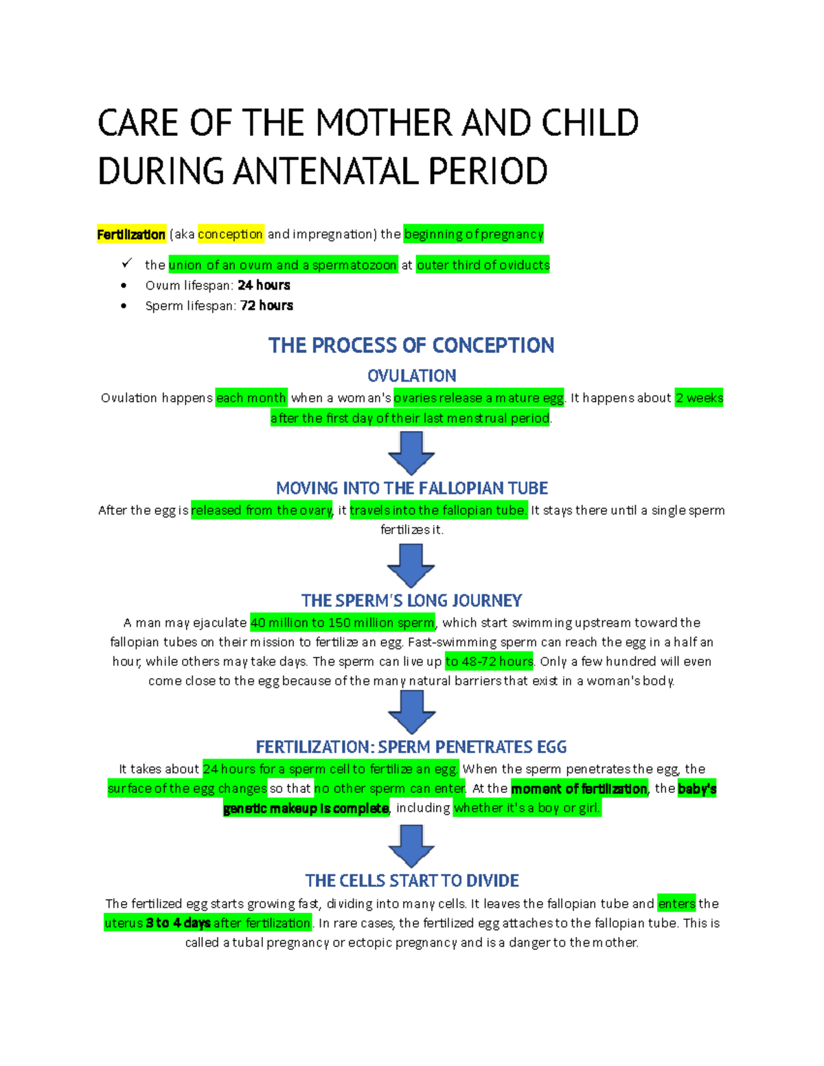 CARE OF THE Mother AND Child During Antenatal Period - CARE OF THE ...