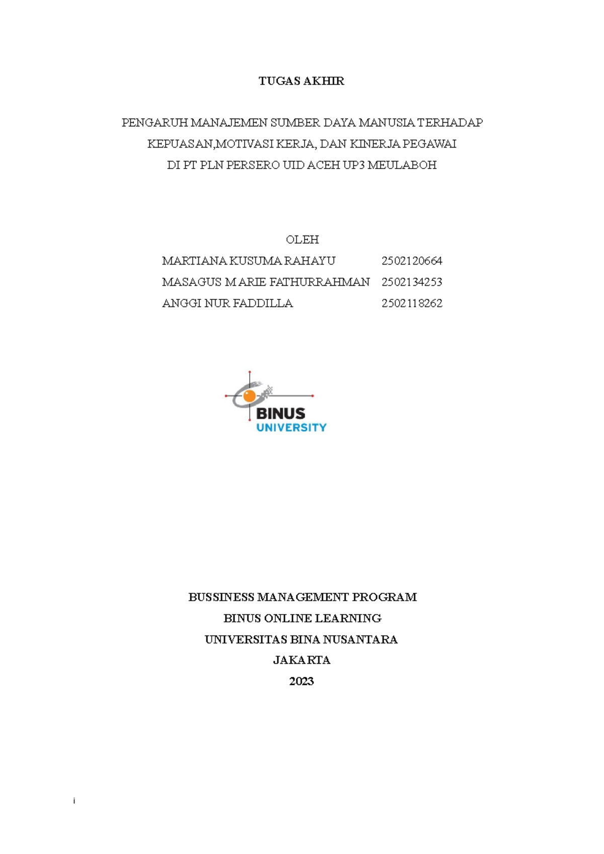 BAB 1-5 Thesis Edited - TUGAS AKHIR PENGARUH MANAJEMEN SUMBER DAYA ...