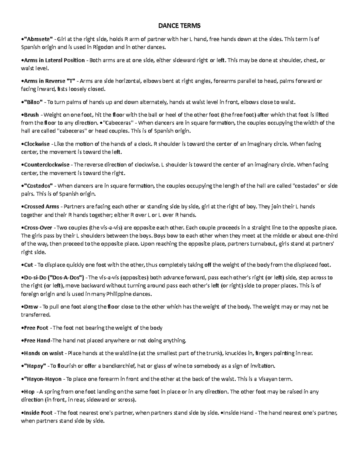 Dance Terms - DANCE TERMS "Abrasete" - Girl at the right side, holds R ...