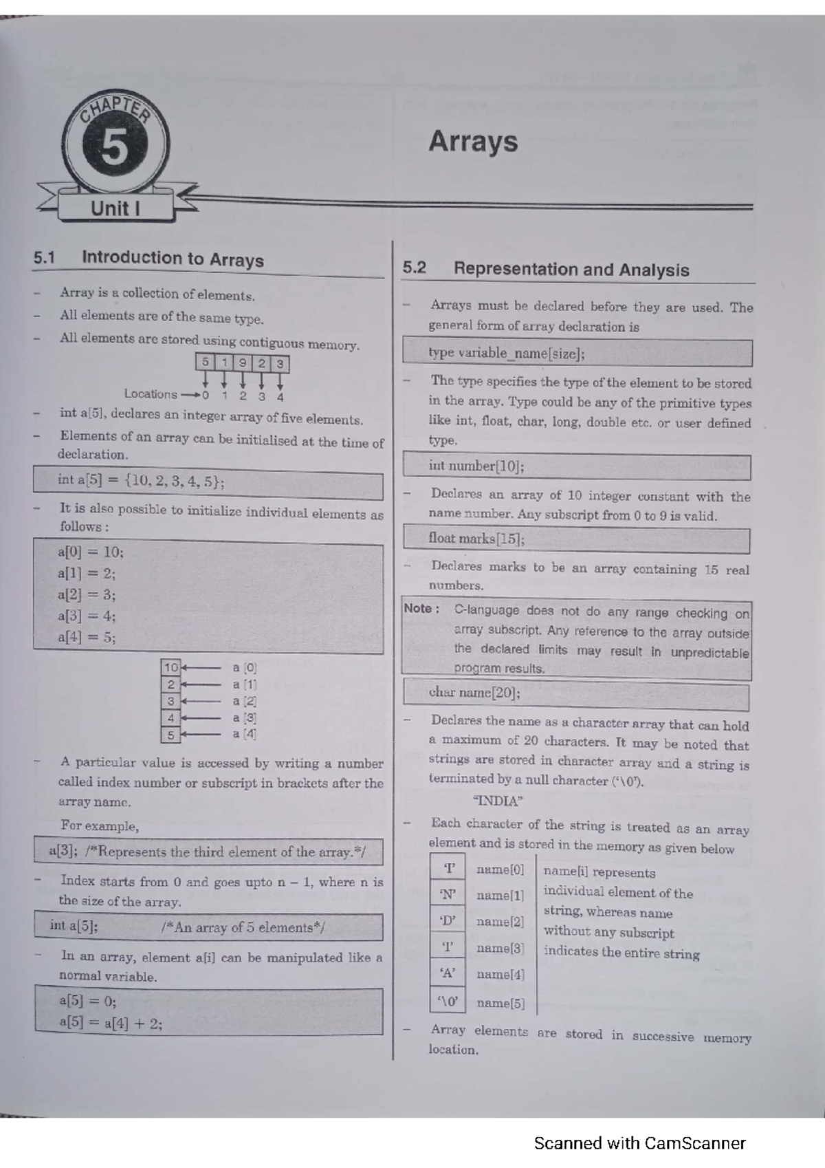 Arrays - Lecture notes 5 - Computer Engineering - Studocu