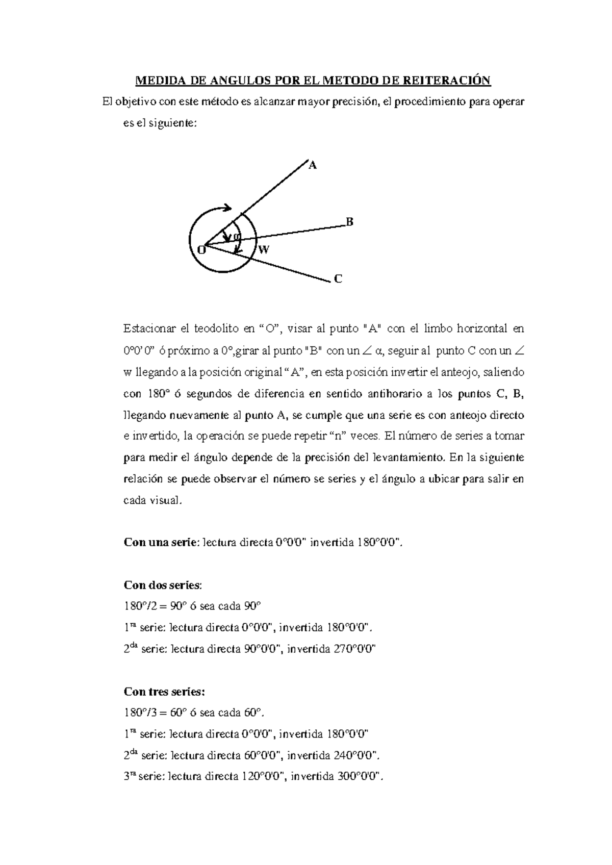 Clase N°10 Medida DE Angulos, Metodo DE Reiteracion compressed - MEDIDA ...