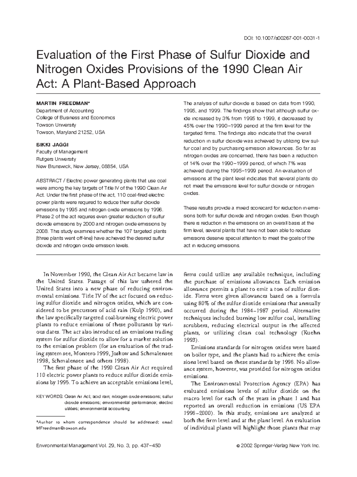 Evaluation of the First Phase of Sulfur - Under the first phase of the ...