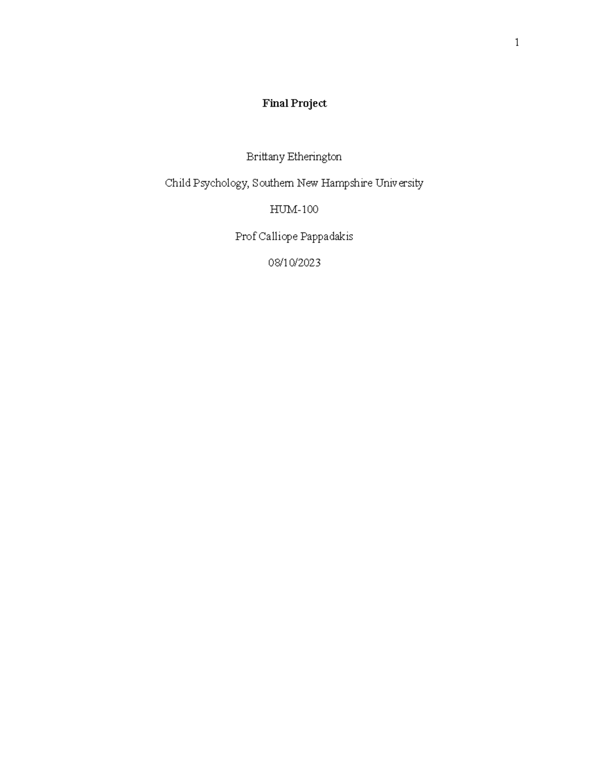 Dirty Dancing Final Project module 7 - HUM 100 - SNHU - Studocu