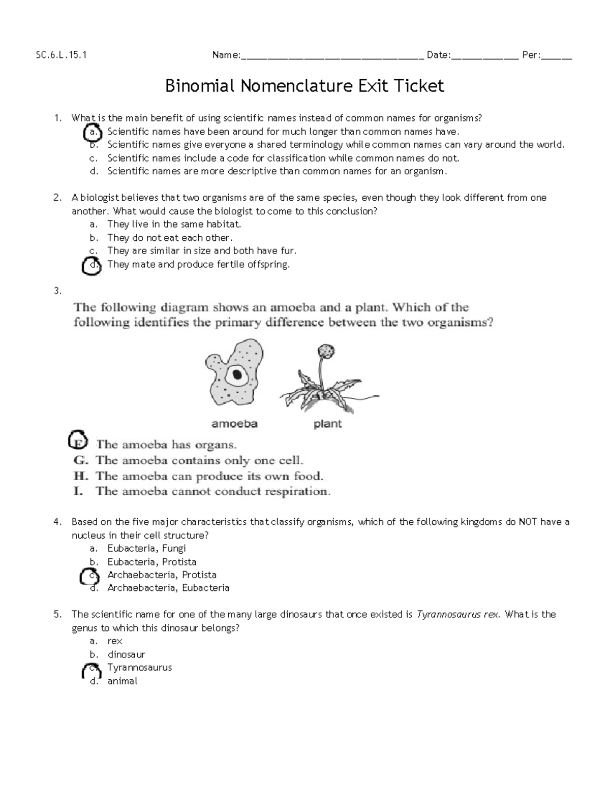 Day 4 - Exit Ticket copy - EEEEEEEEEEEEEEEEEEEEEEEEEE - SC.6.L.15 - Studocu