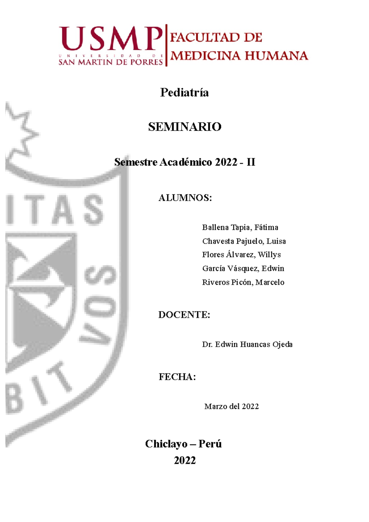 SEM Pedia Nutricional PEDIATRIA 1 ROTACION - SEMINARIO Semestre ...