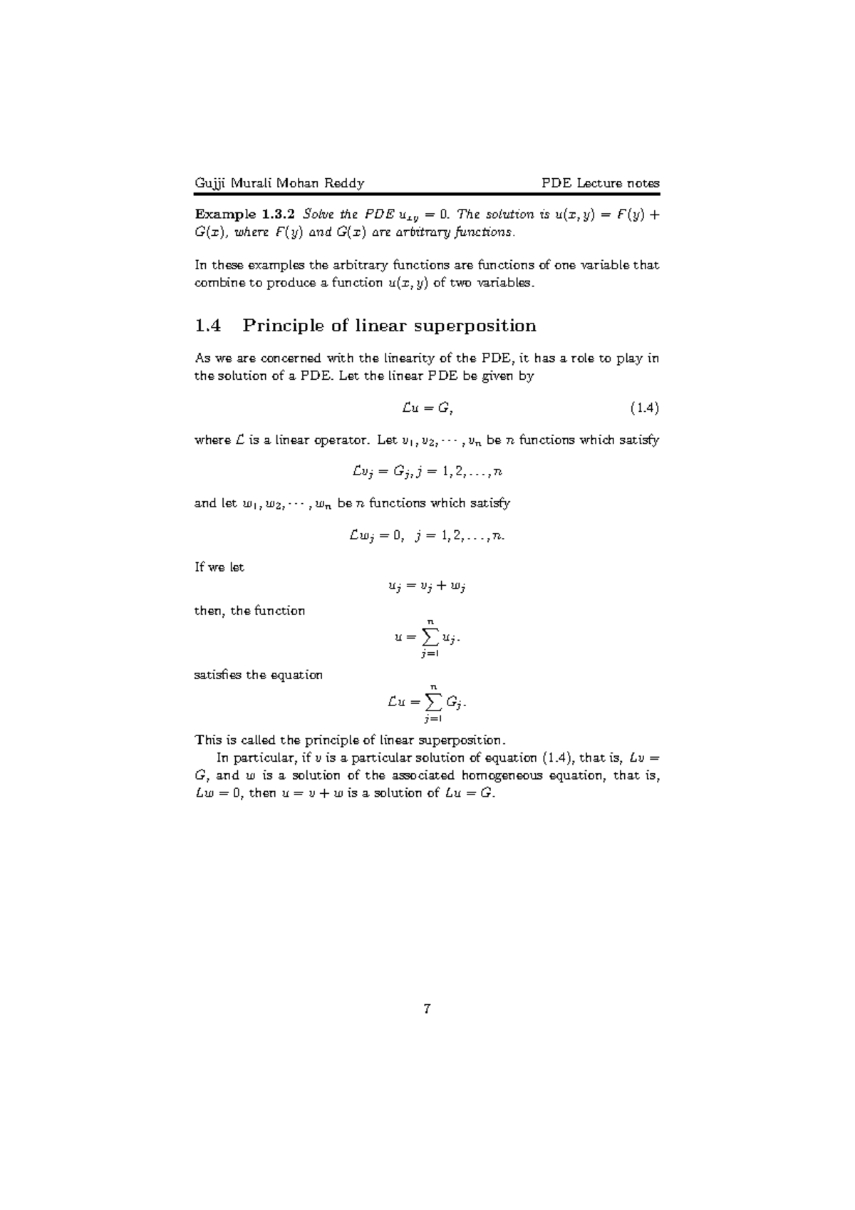Pde Lec2 Pde Lec2 Gujji Murali Mohan Reddy Pde Lecture Notes Example 13 Solve The Pde U Xy