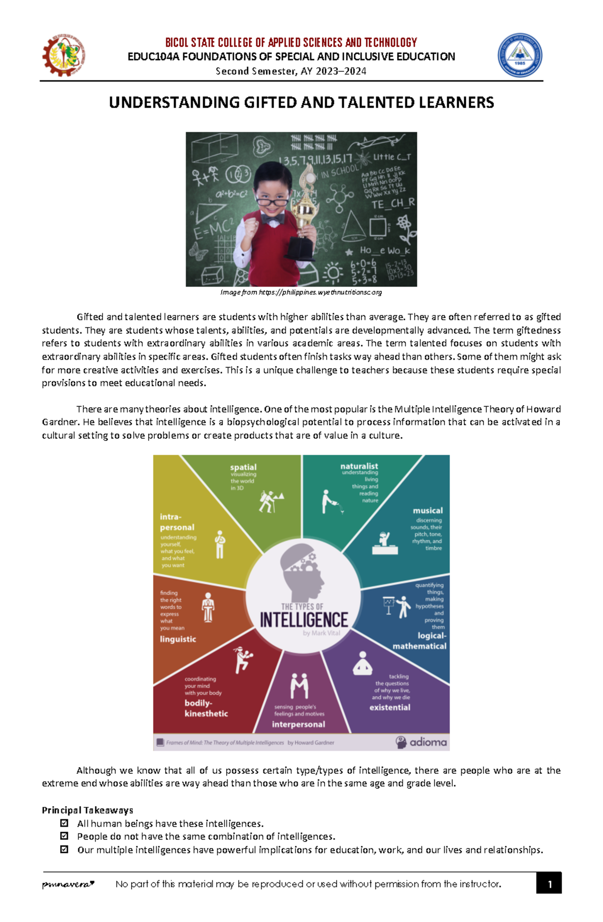 Handout No. 3- Gifted and Talented Learners - EDUC10 4 A FOUNDATIONS OF ...