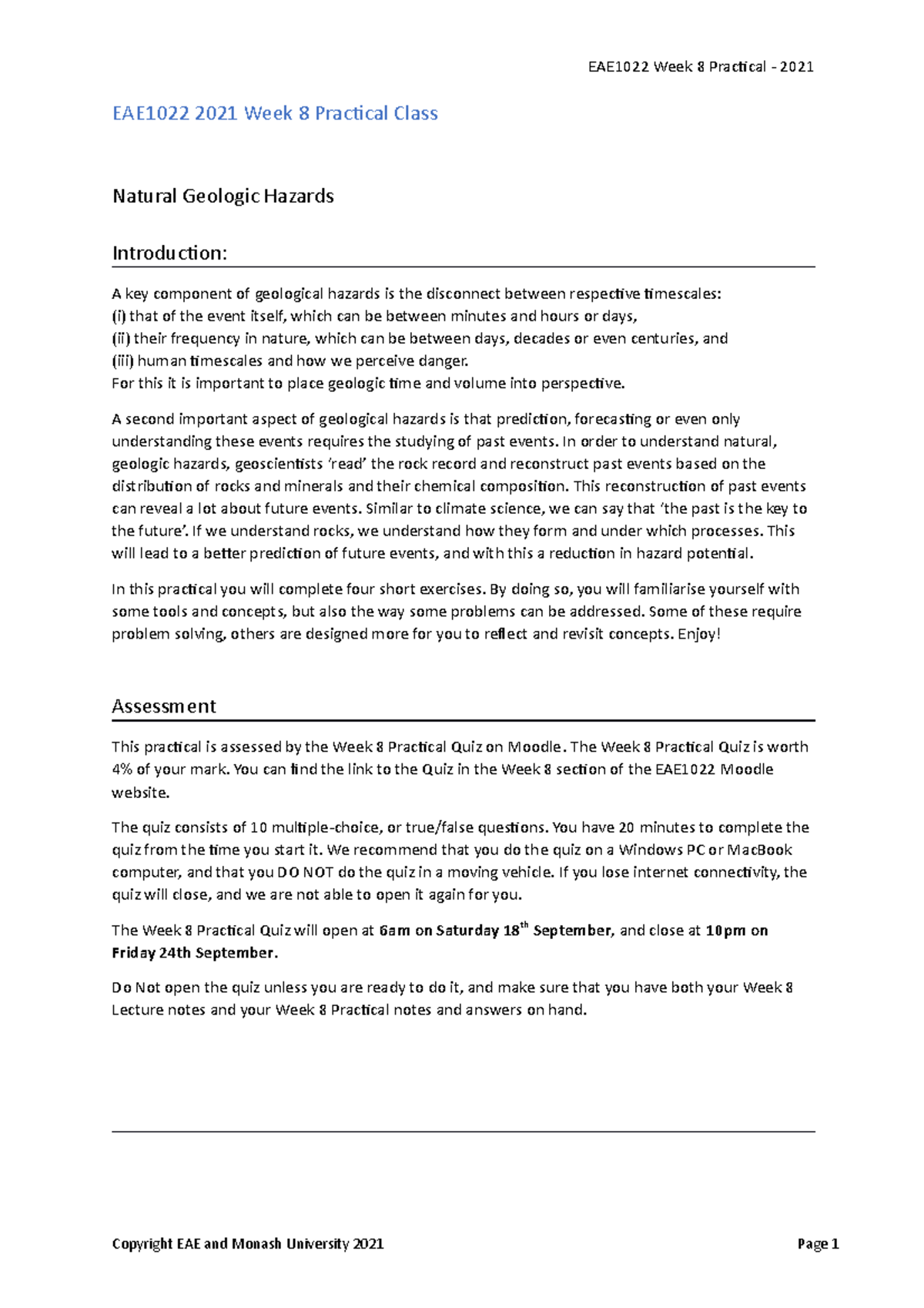 EAE1022 2021 Week 8 Practical - EAE1022 Week 8 Practical 2021 EAE1022 ...