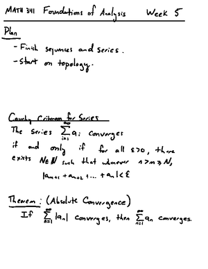 Week 3 Lecture Notes - MATH 341 Foundations of Analysis week 3 ...