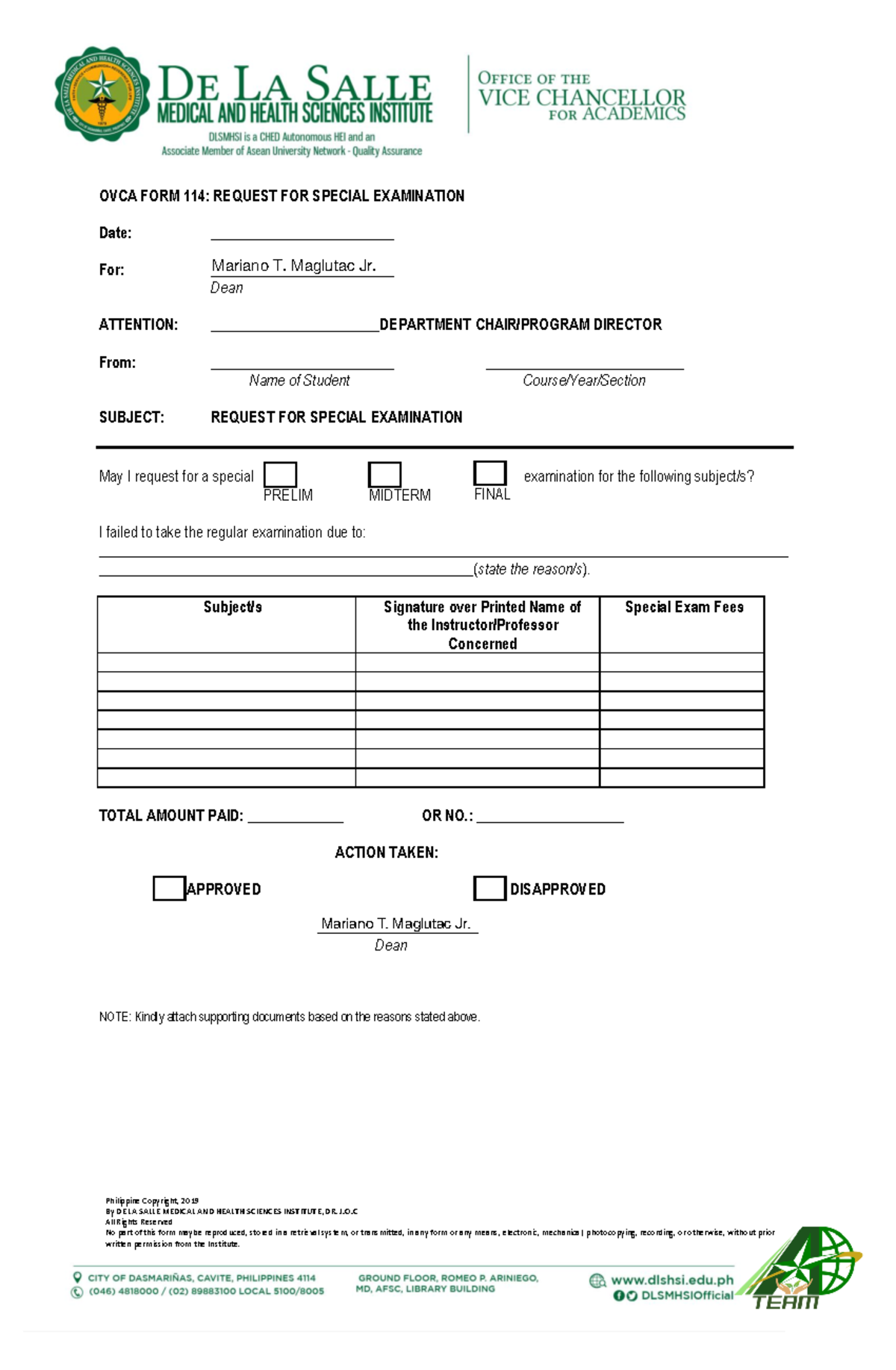 OVCA-Form-114-Request-for-Special-Examination - OVCA FORM 114: REQUEST ...