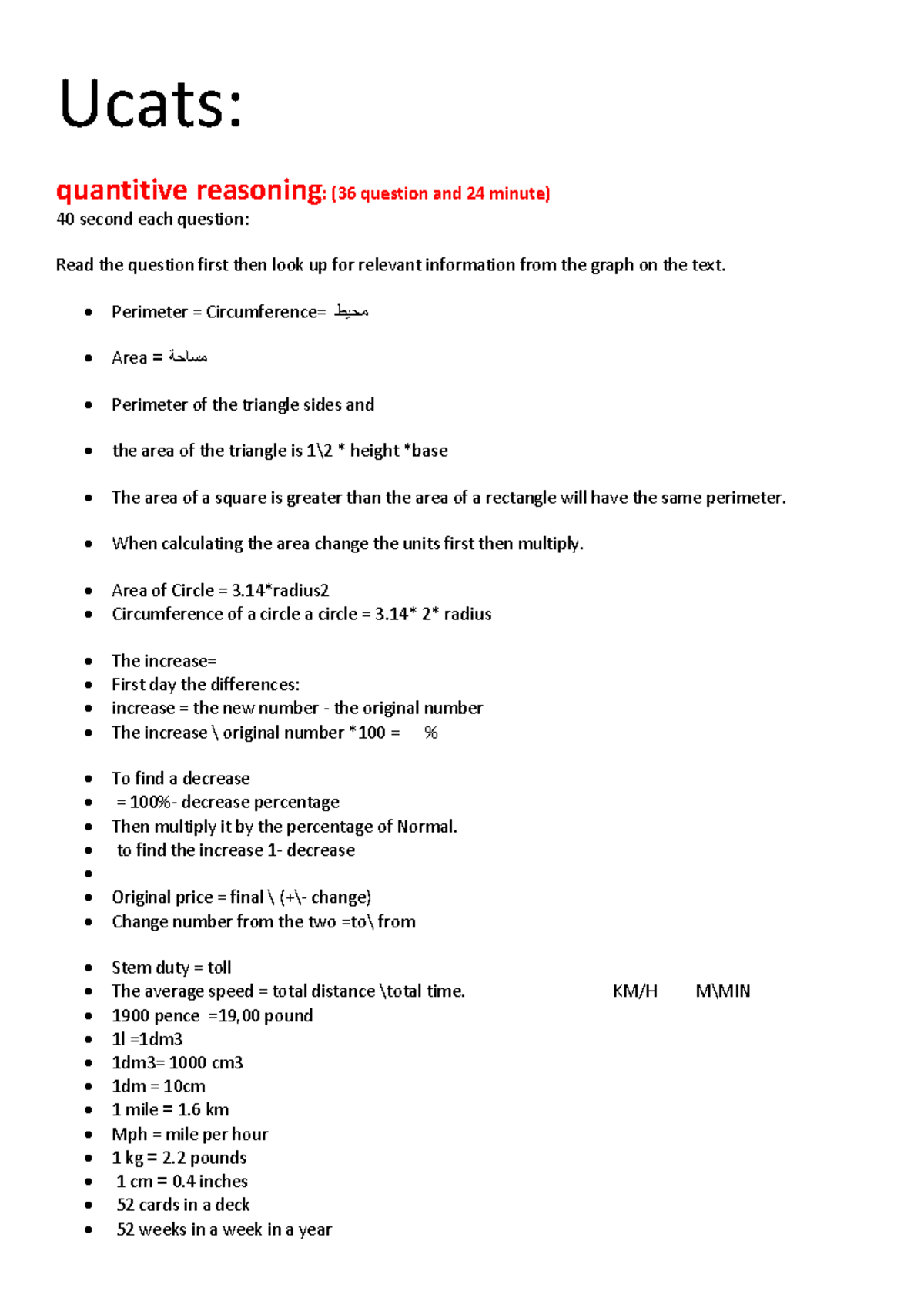 Ucats - Ucat - Ucats: quantitive reasoning : (36 question and 24 minute ...
