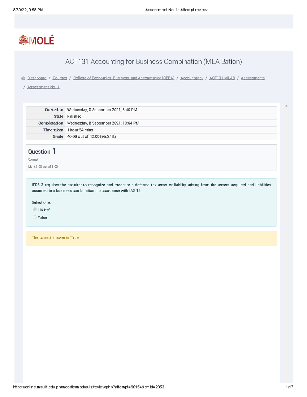 Assessment No. 1 - Dashboard / Courses / College of Economics, Business ...