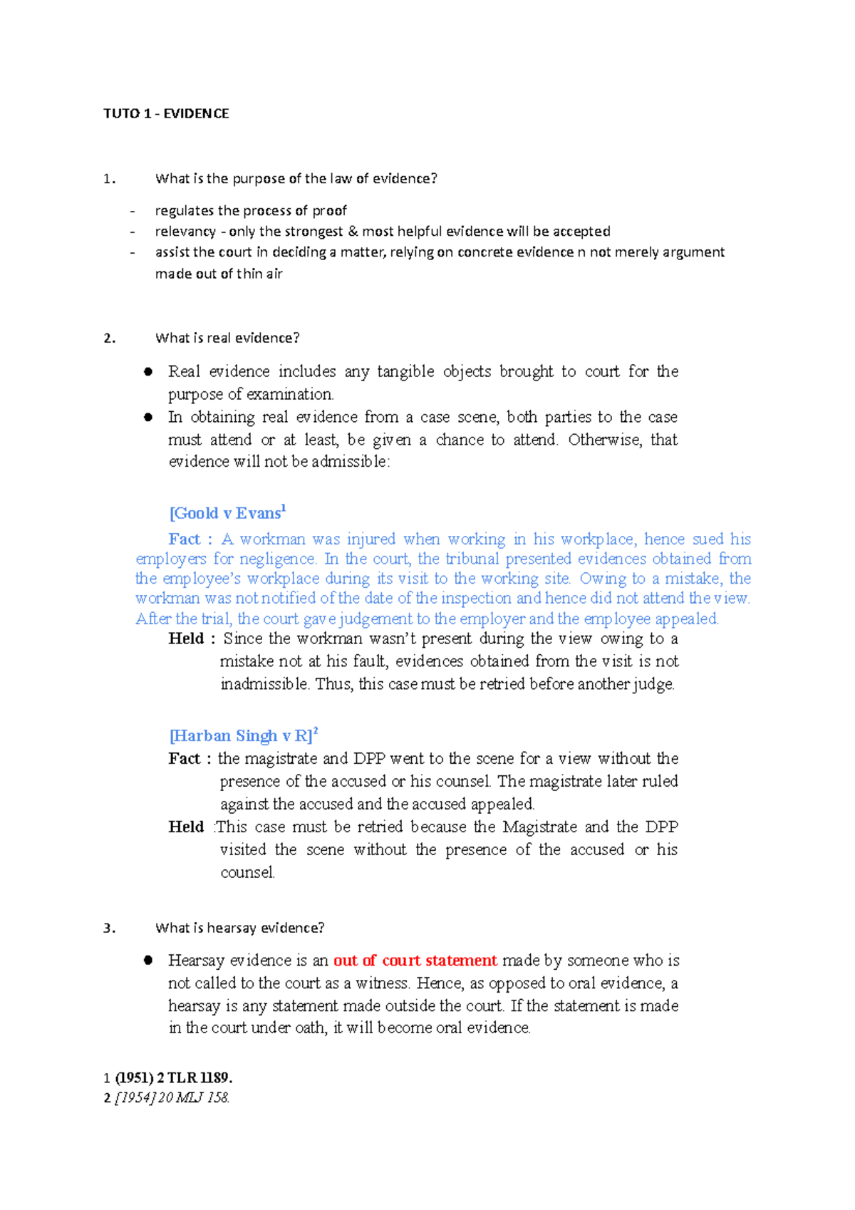 TUTORIAL 1 - WEEK 3 - TUTO 1 - EVIDENCE 1. What is the purpose of the ...