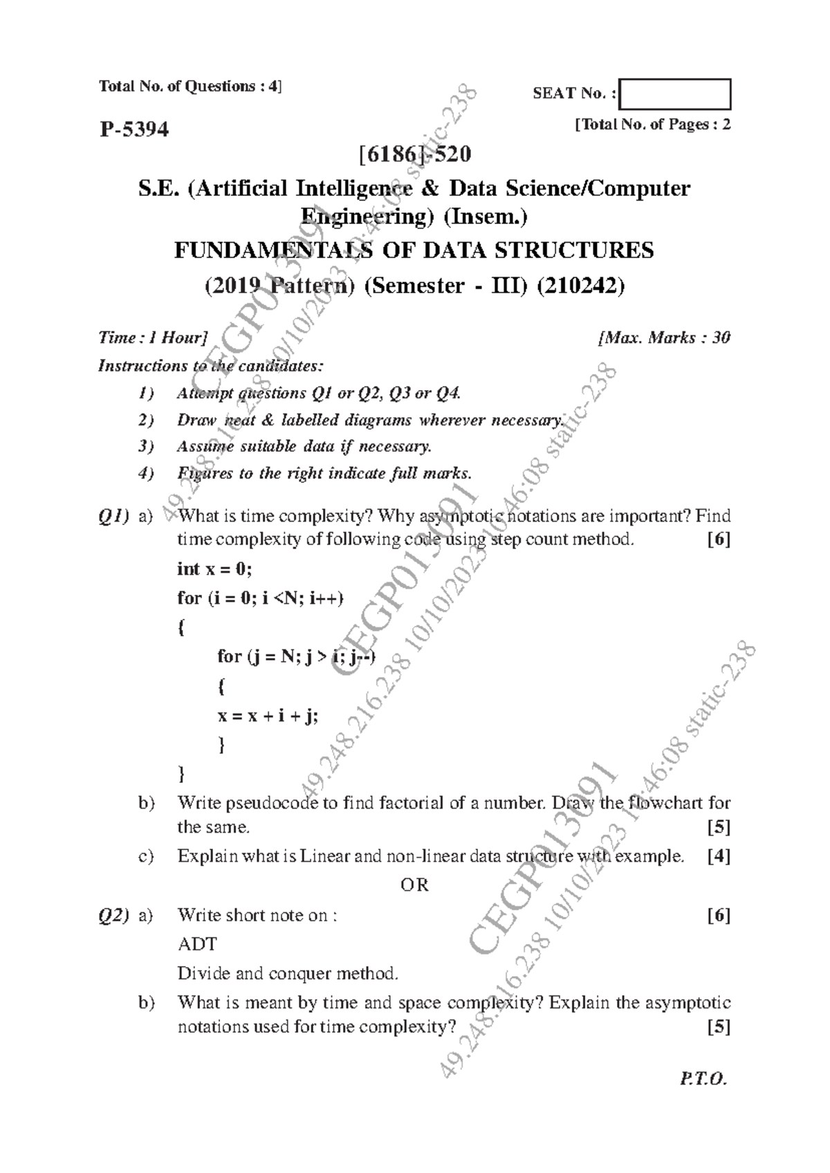 FDS Oct - 2023 - all second year practical or previous year question ...
