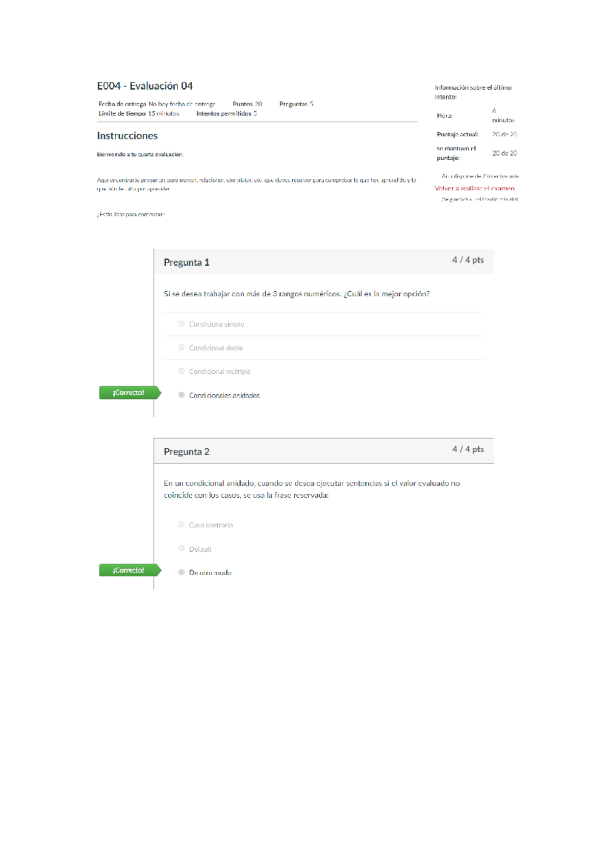 E004 - Evaluación 04 - Principios de algoritmos - UTP - Studocu