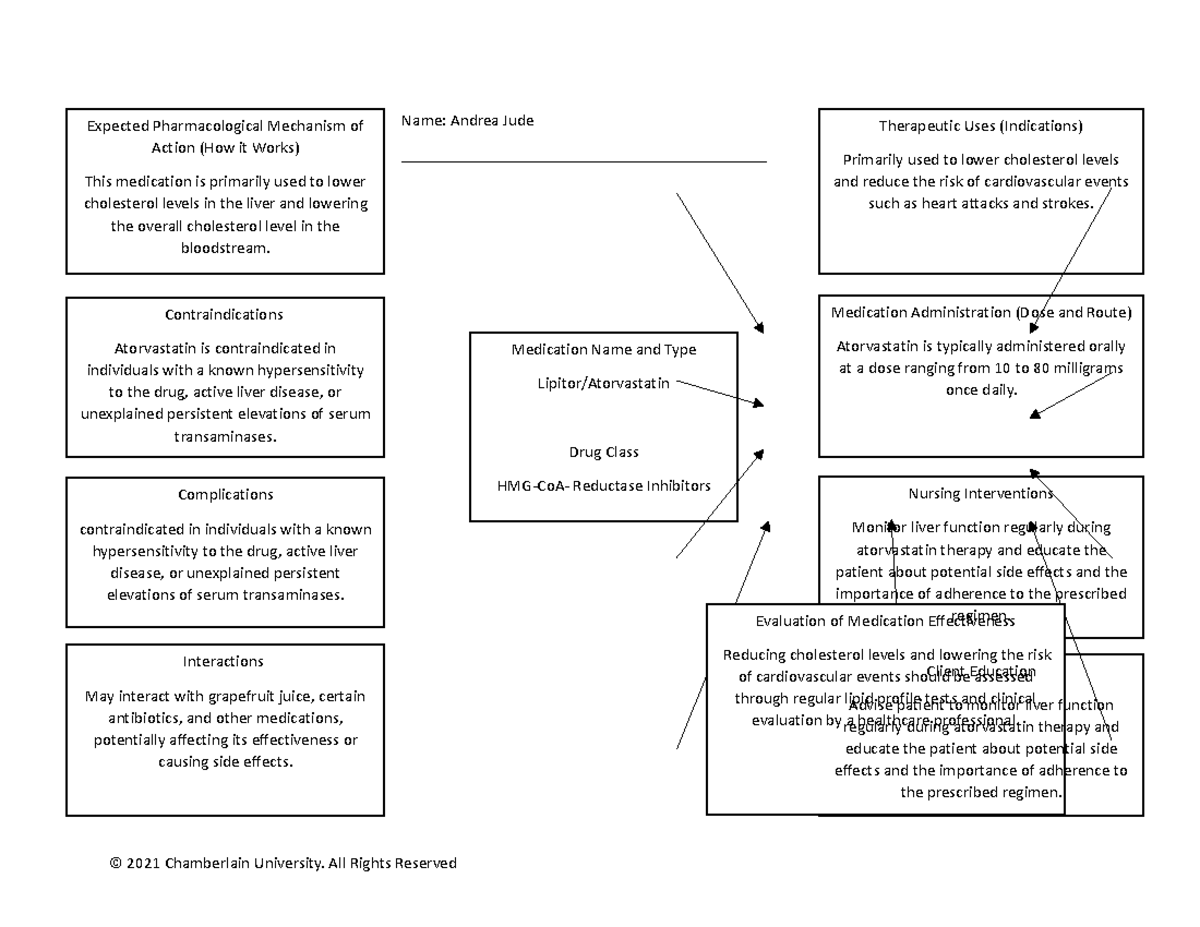 NR293 Active Learning Activity Medication Concept Map Nov 21 - Name ...