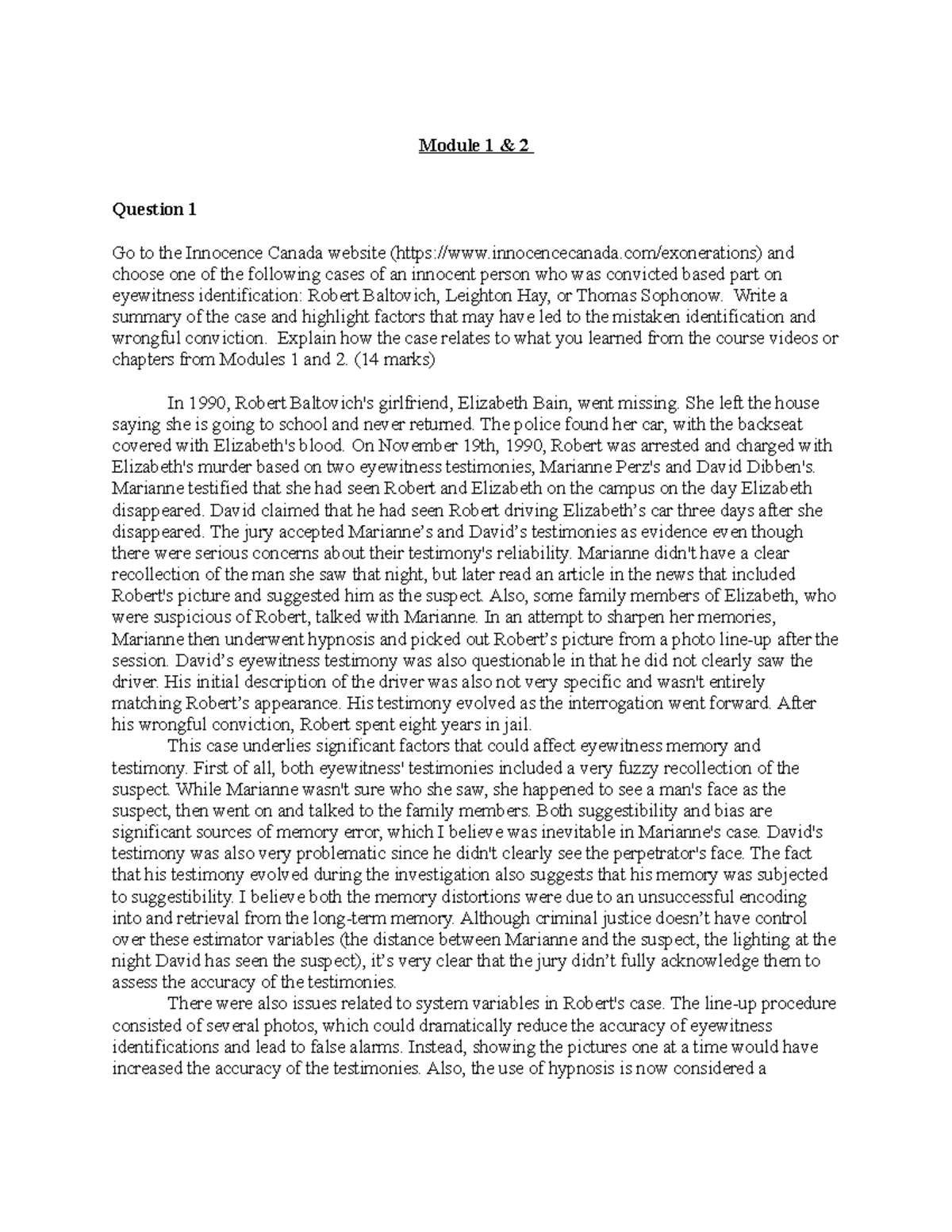 Module 1 & 2 - An assignment that summarizes chapters 1 and 2. - Module ...