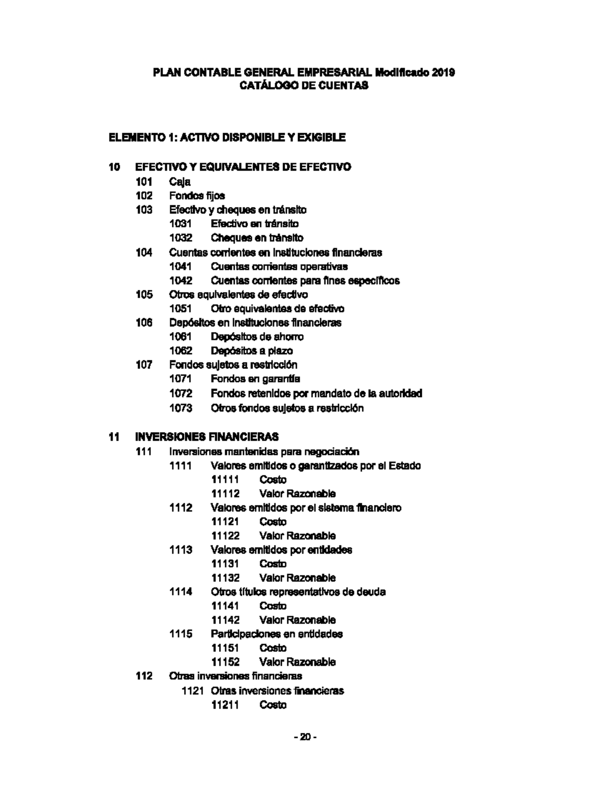 Plan contable mef ( Activos, Pasivos, Patrimonio, Gasto, Ingreso ...