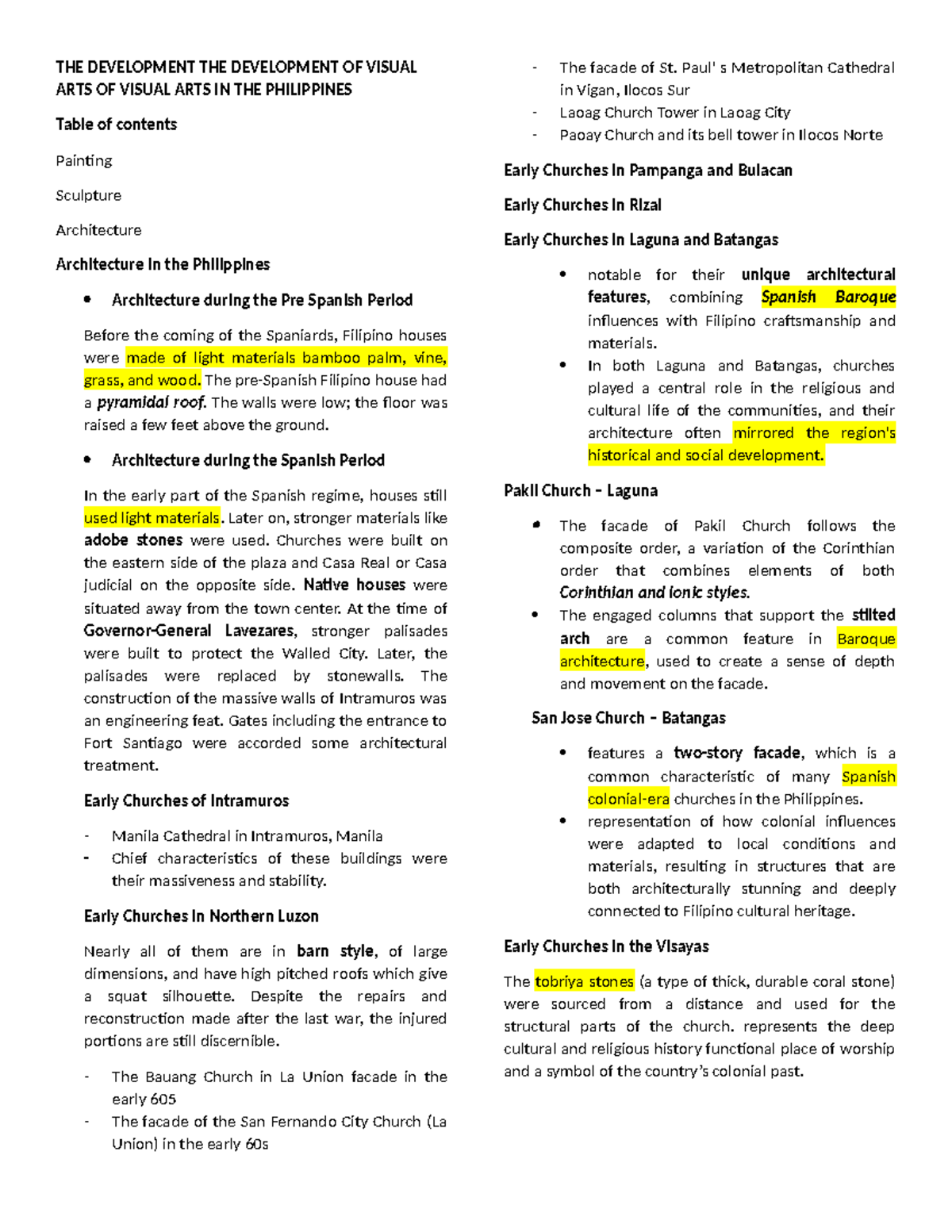 Art app Prefinal - NOTES - THE DEVELOPMENT THE DEVELOPMENT OF VISUAL ...