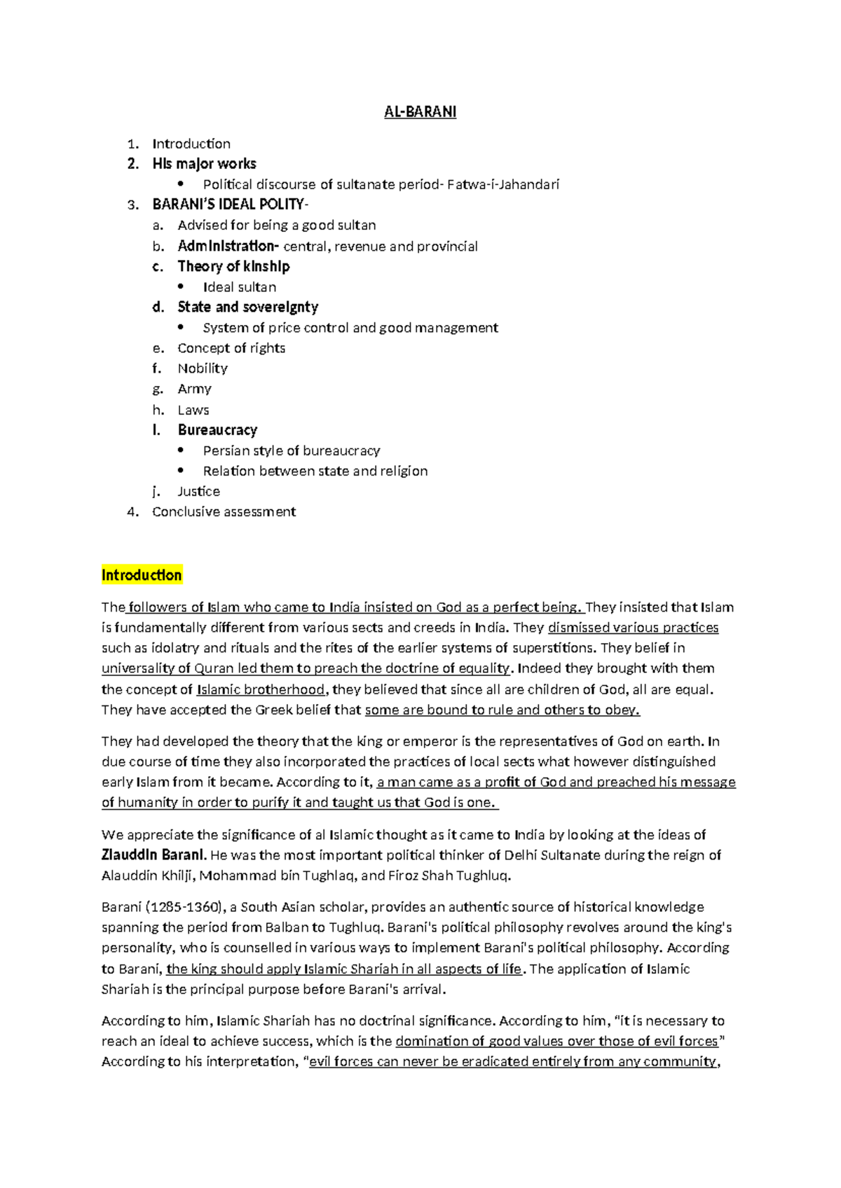 AL- Barani - AL-BARANI Introduction His major works Political discourse ...