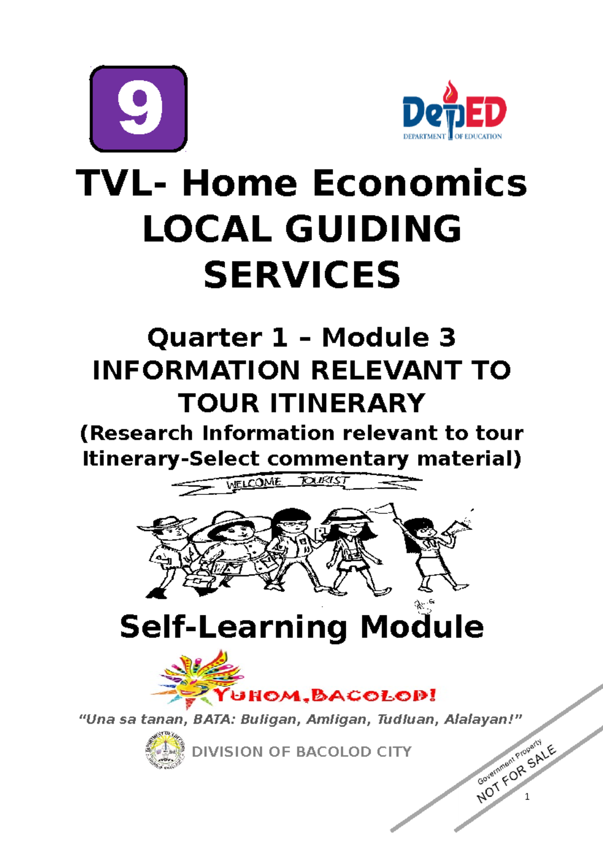 Local guiding Module 9 Week 3 - TVL- Home Economics LOCAL GUIDING ...