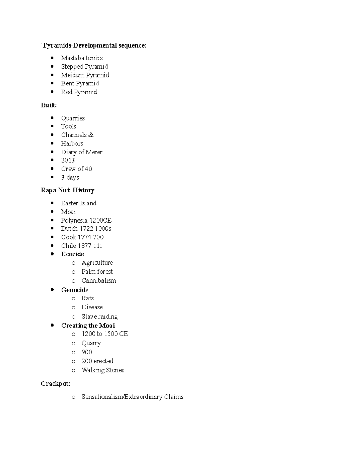 Anthro end of ch1 notes - `Pyramids-Developmental sequence: Mastaba ...