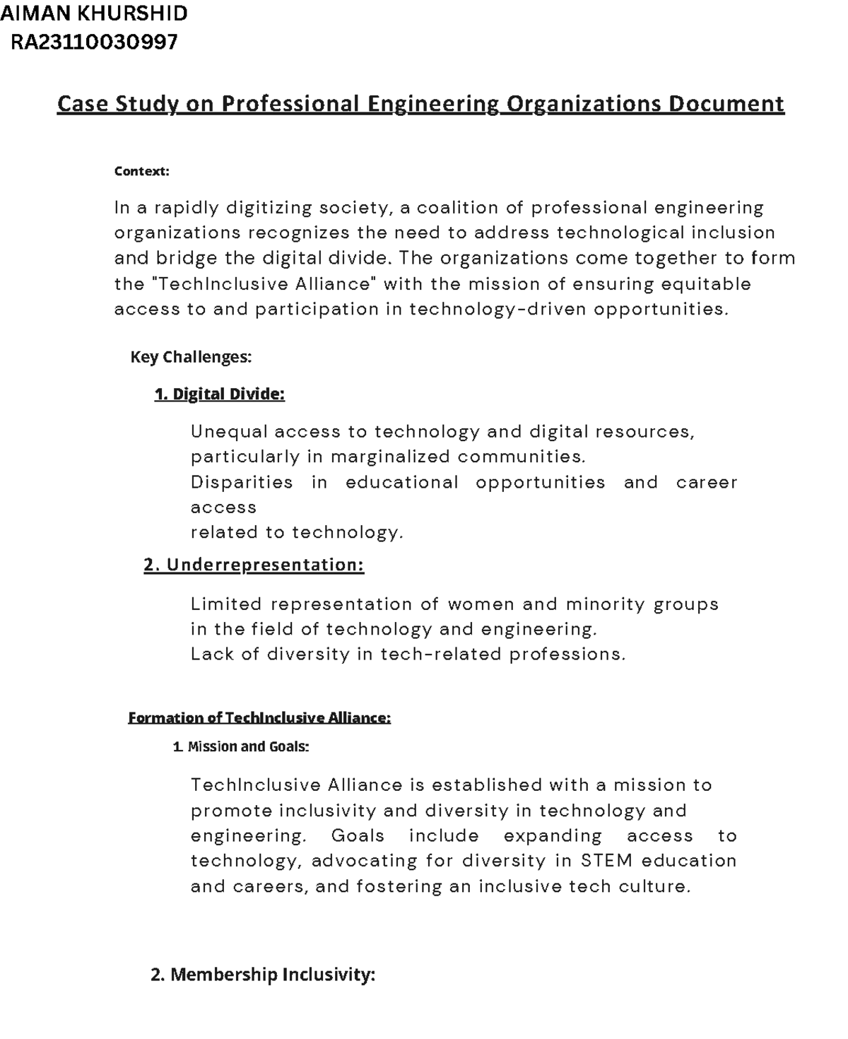 blalcajdadsasdsdsad - AIMAN KHURSHID RA Case Study on Professional ...