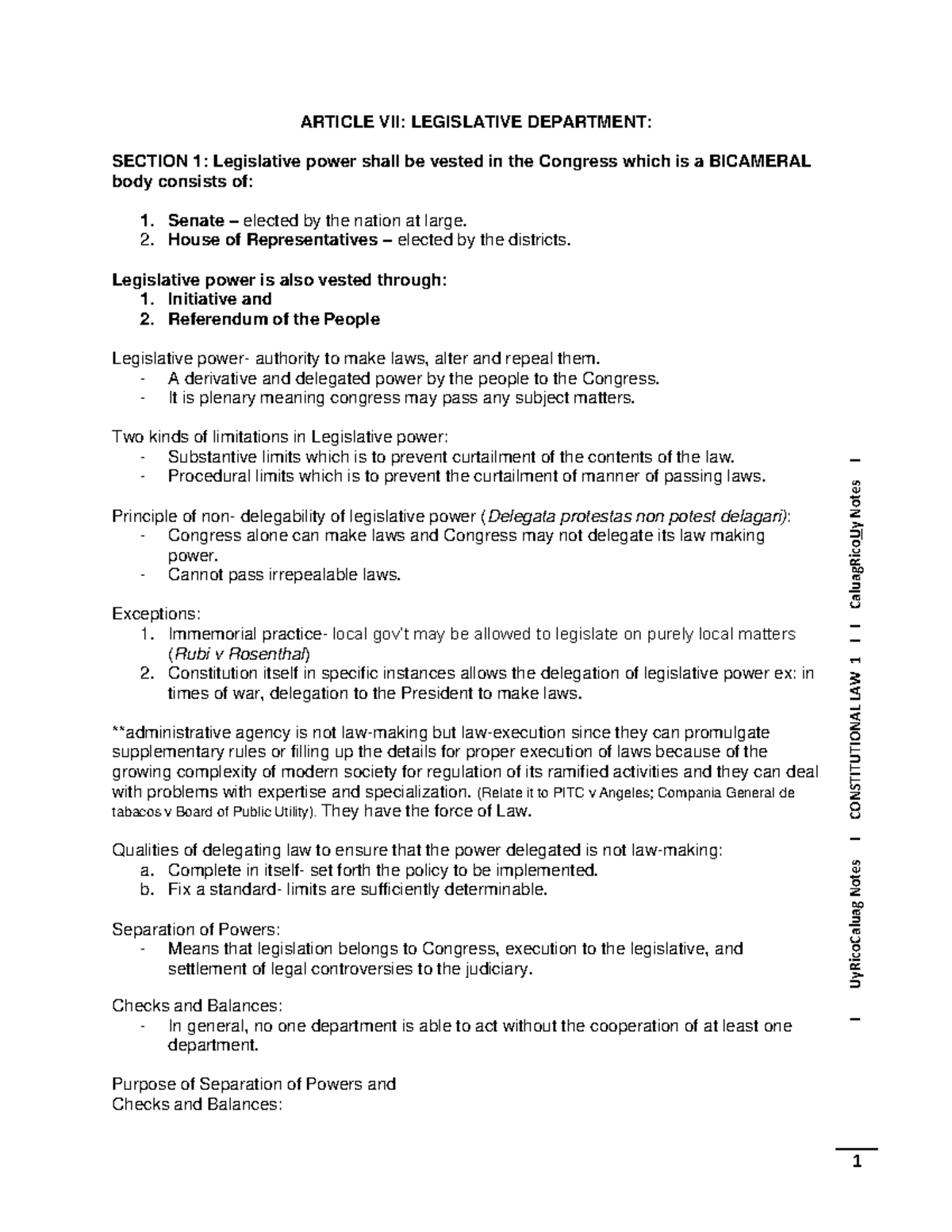 Article VI Codal Notes and Reviewer pdf - I UyRicoCaluag Notes I ...