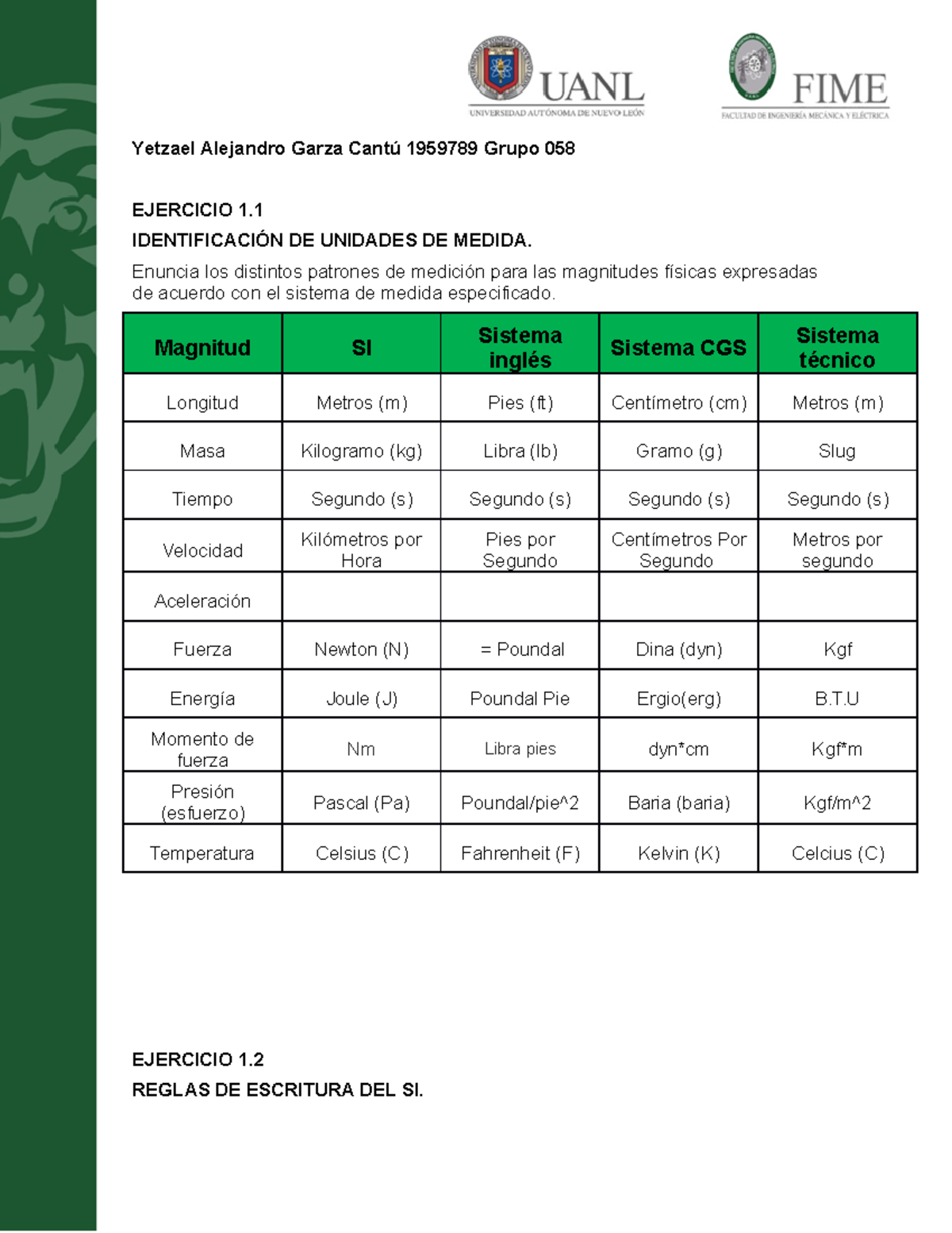 Ejercicios Capítulo 1 Física - Yetzael Alejandro Garza Cantú 1959789 ...