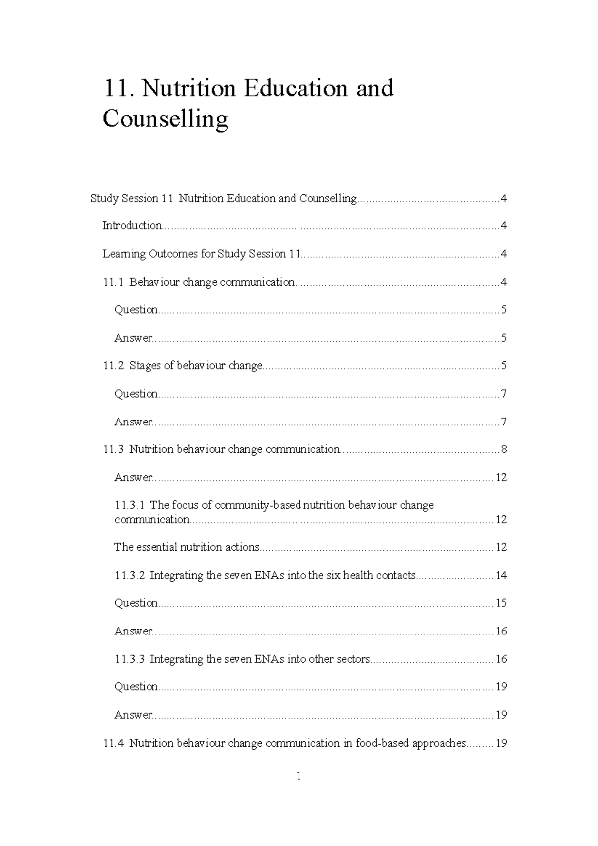 11. nutrition education and counselling - 11. Nutrition Education and ...