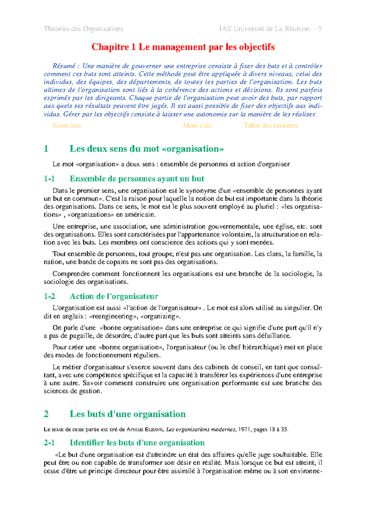 Management par objectifs drucker - Chapitre 1 Le management par les ...