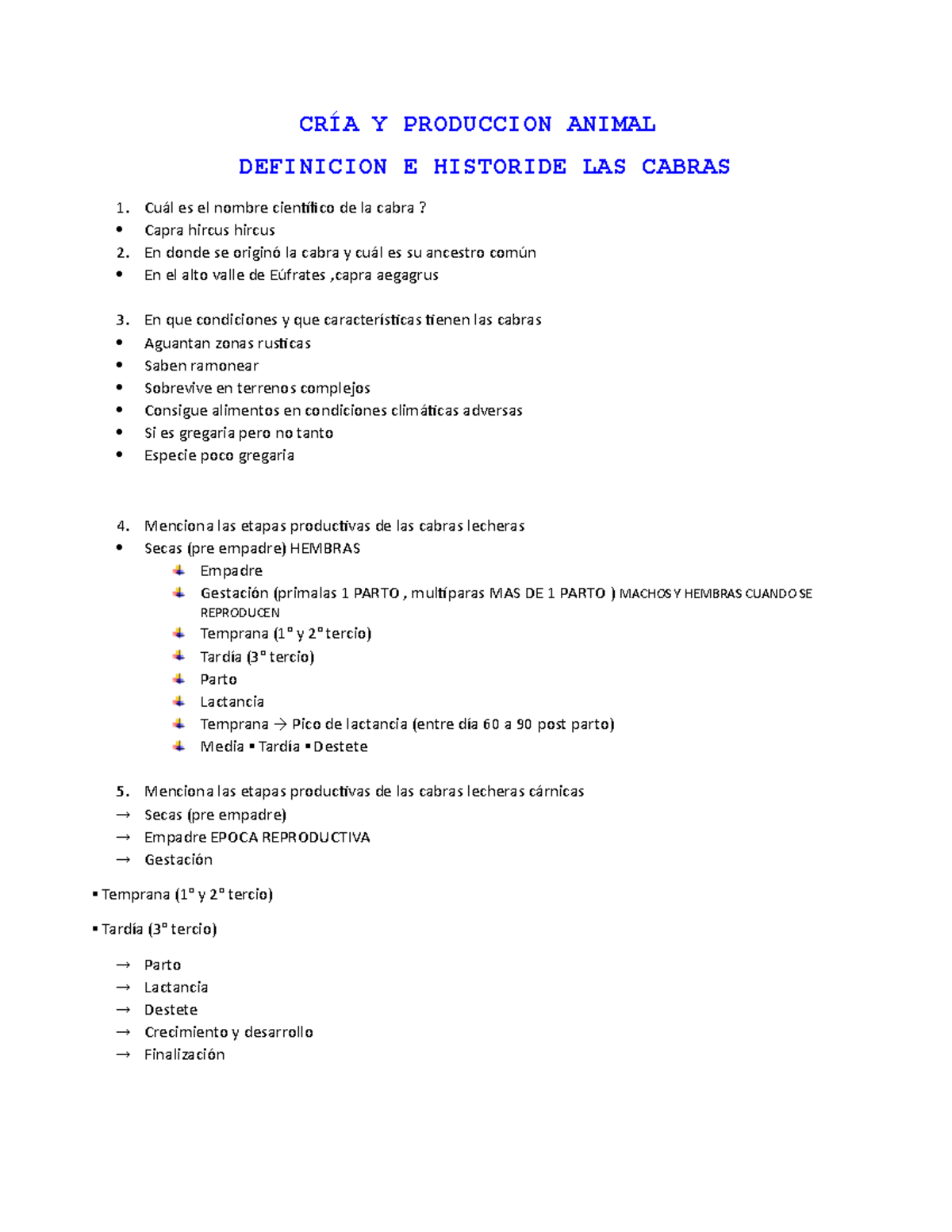 CRÍA Y Produccion Animal - CRÍA Y PRODUCCION ANIMAL DEFINICION E ...