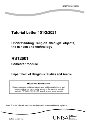 Tut Letter 101 - Gerald - RST3709/101/3/ Tutorial letter 101/3 ...