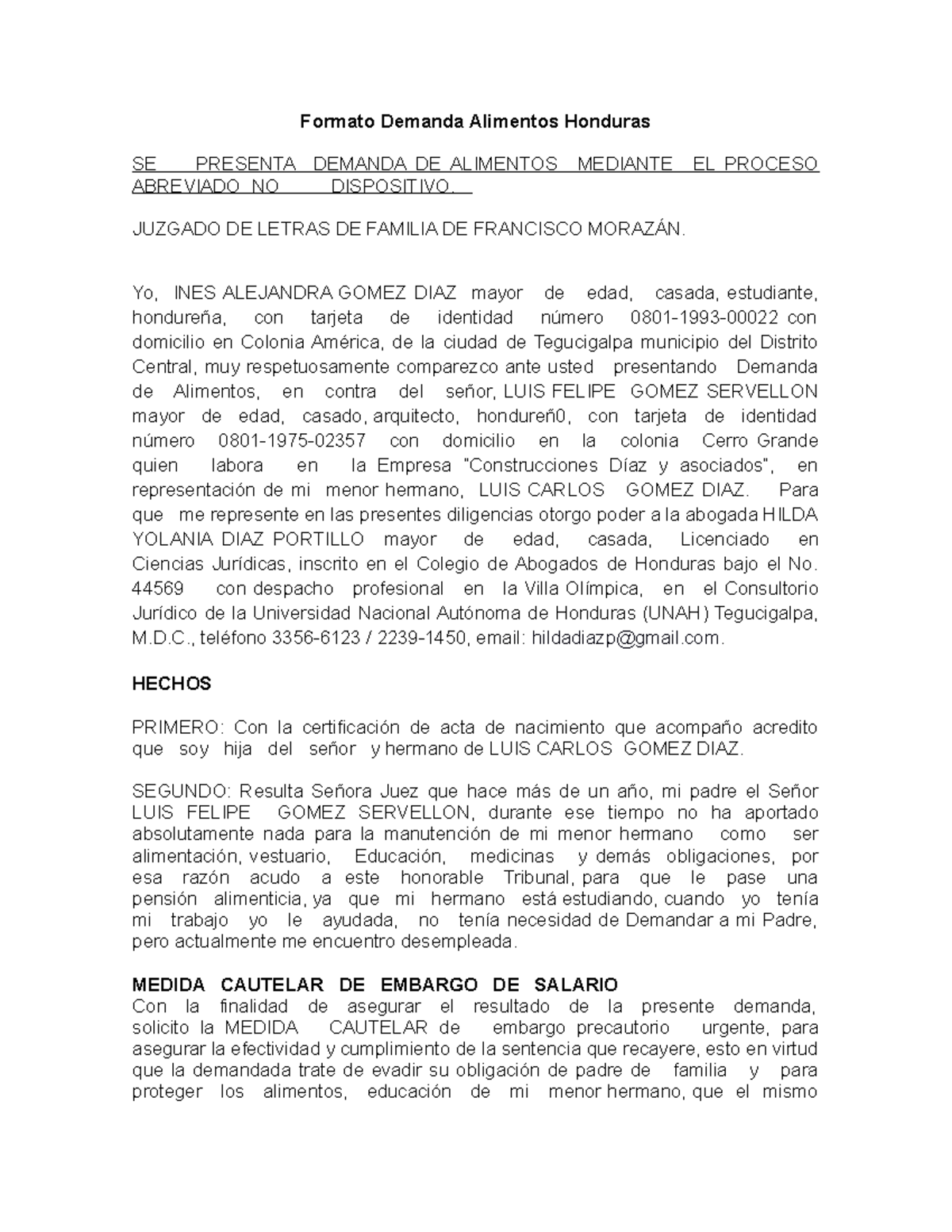 Demanda de alimentos - Apuntes 1 - Formato Demanda Alimentos Honduras ...