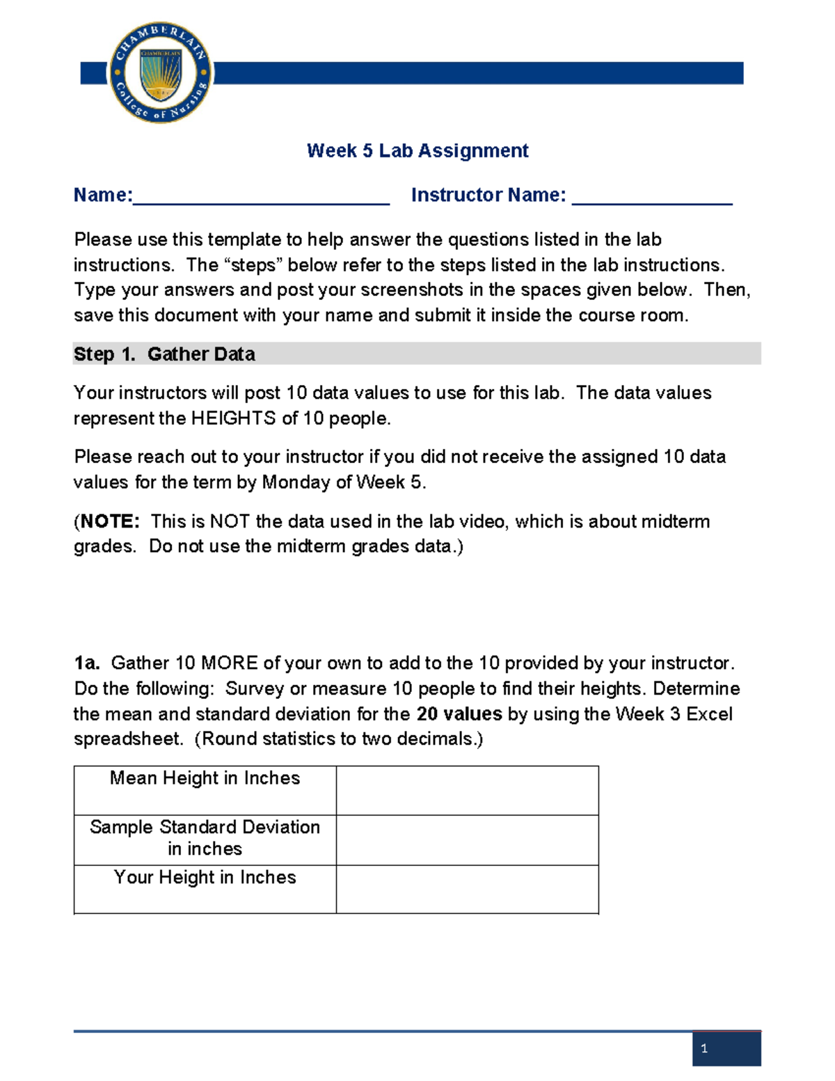 Week 5 Lab Official Student Template - Week 5 Lab Assignment Name:________________________ - Studocu